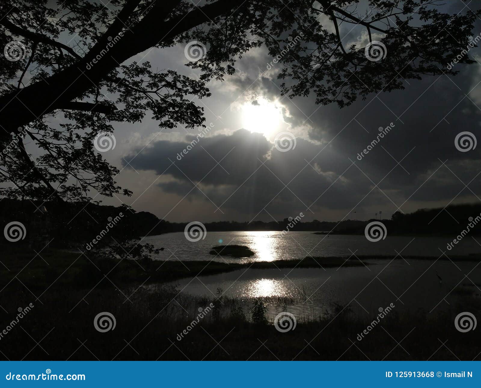Lake View Evening Sun Set stock photo. Image of lake - 125913668