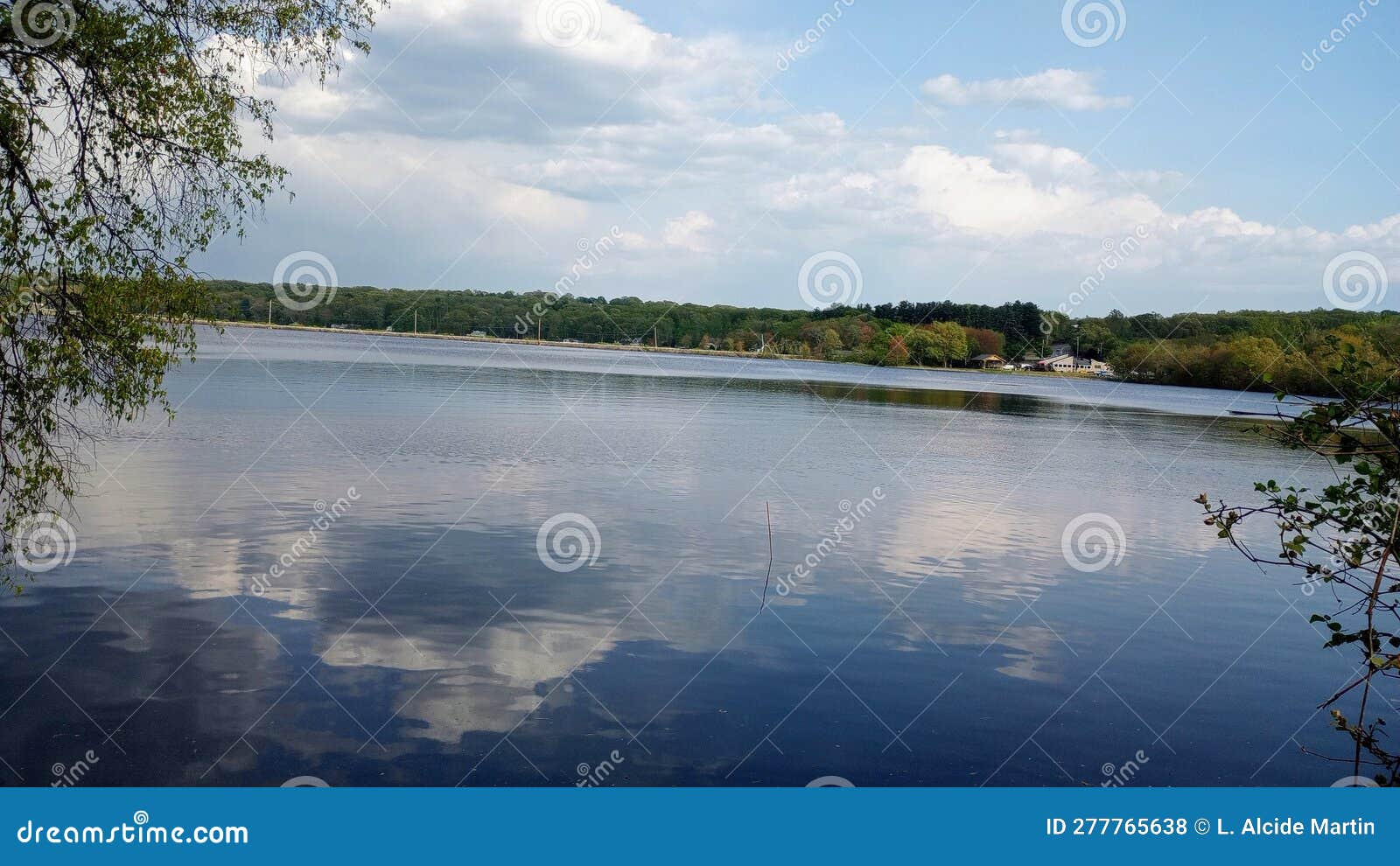 Lake View Lakeside Clouds Reflection Water Sunny Beautiful Scenery ...