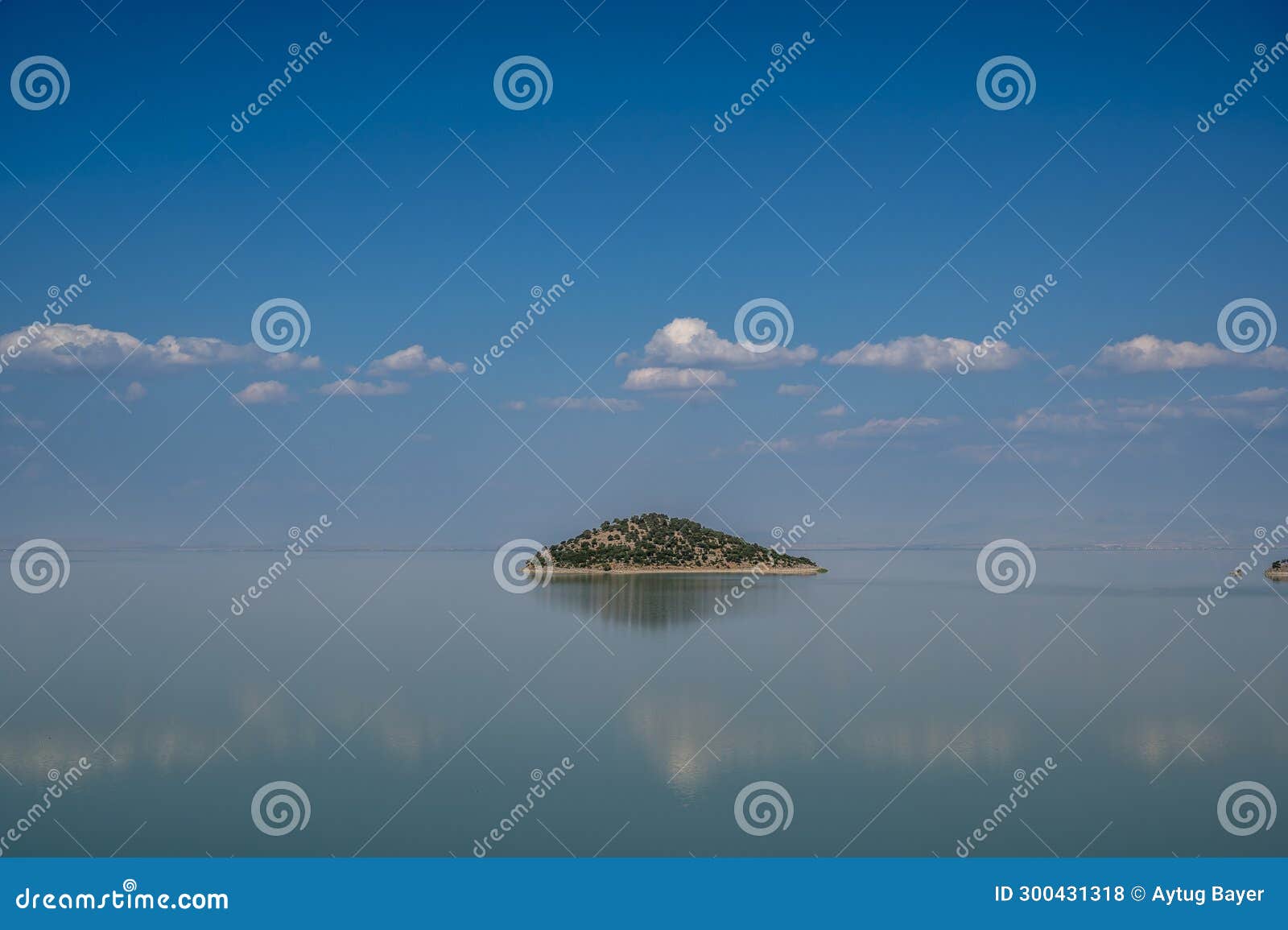 Lake View with Reflection and Green Nature Clouds Stock Photo - Image ...