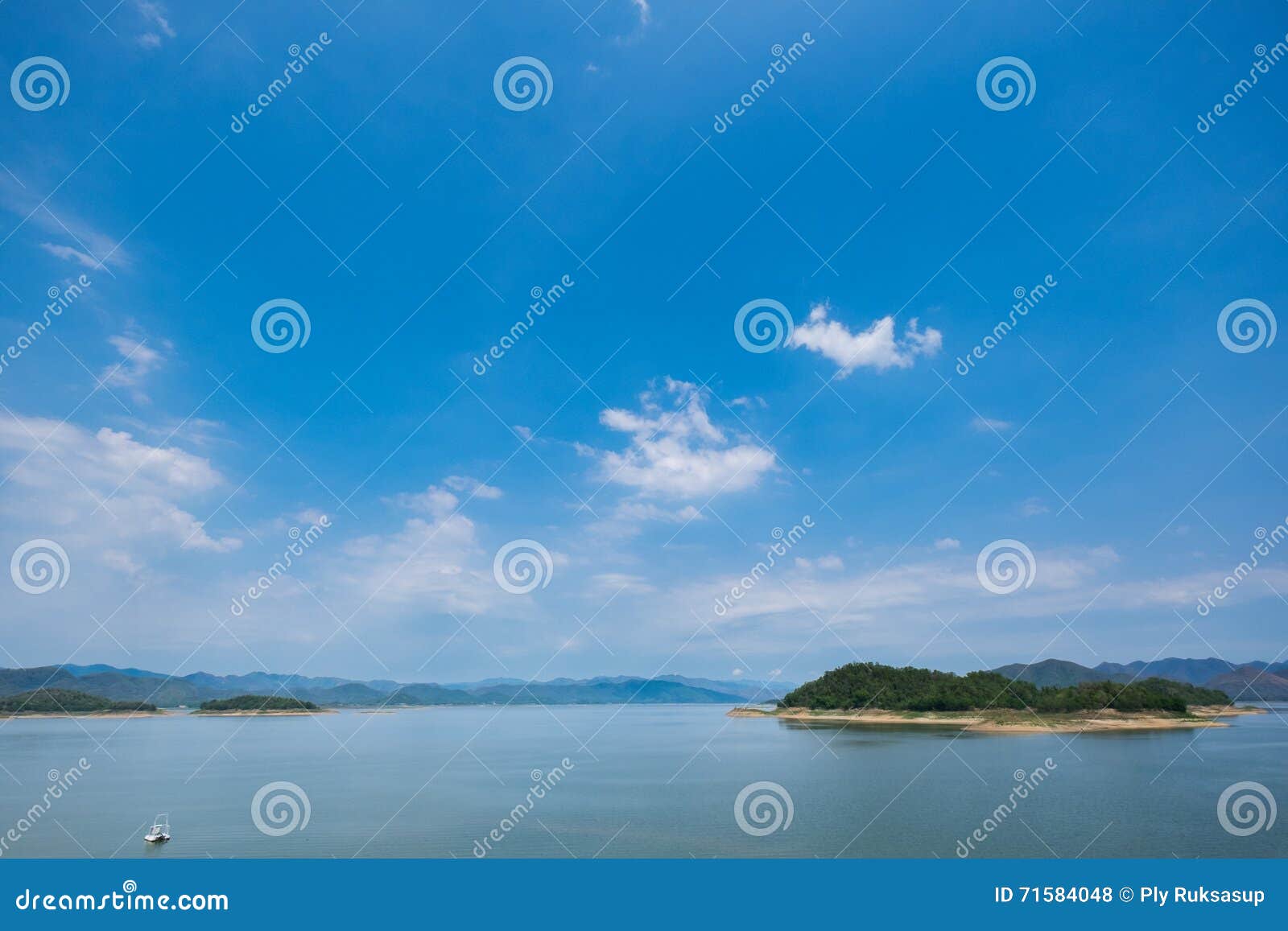 Lake View in Summer with Nice Sky and Mountain View Stock Photo - Image ...