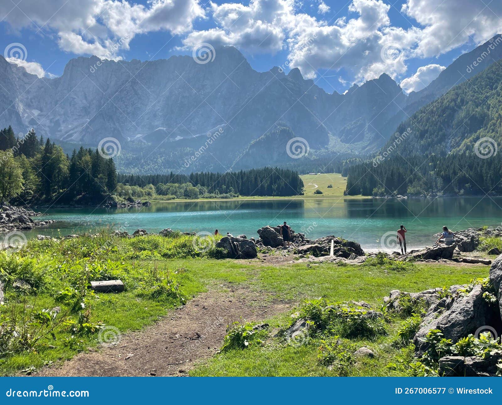 Lake View on a Sunny Day with Clear Sky Background Stock Image - Image ...