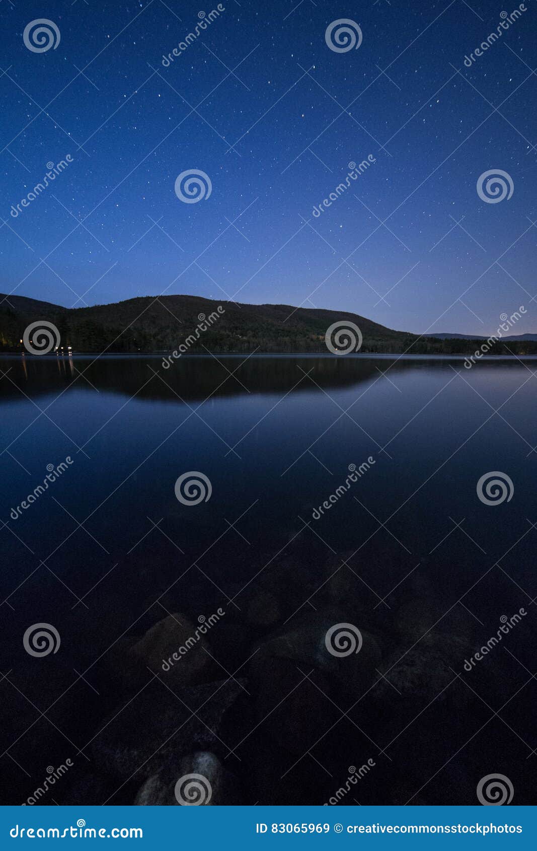 Lake View Under Clear Blue Night Sky During Night Time Picture. Image ...