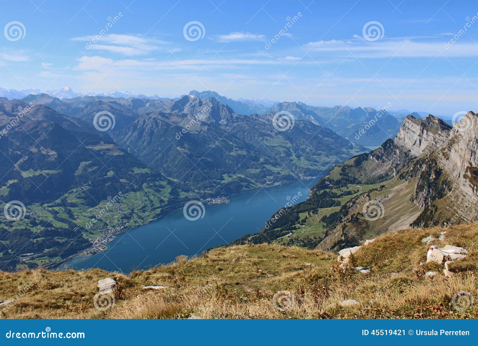 Lake Walensee stock image. Image of rural, travel, mountains - 45519421