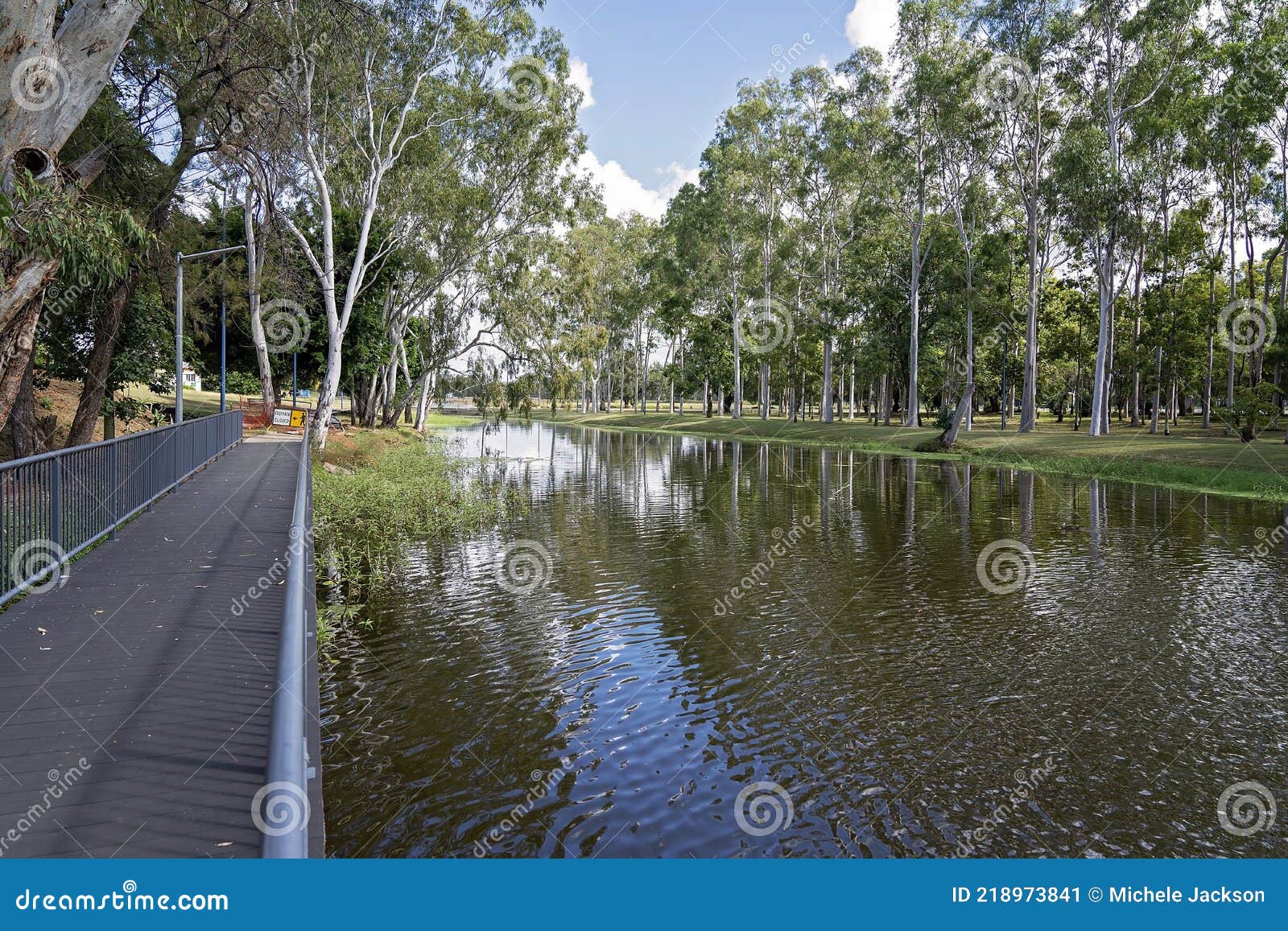 A Lake Walkway stock image. Image of landscape, grass - 218973841