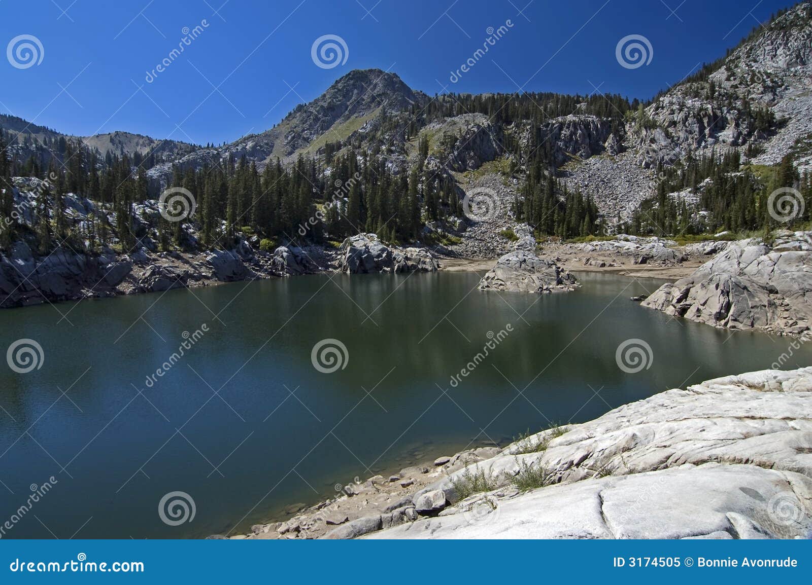 Lake in Wasatch Mountains stock image. Image of mountain - 3174505