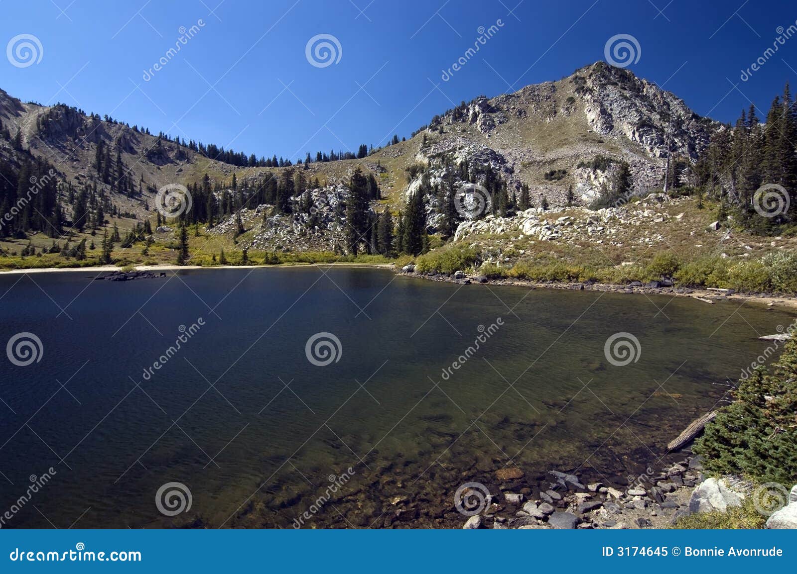 Lake in Wasatch Mountains stock image. Image of water - 3174645