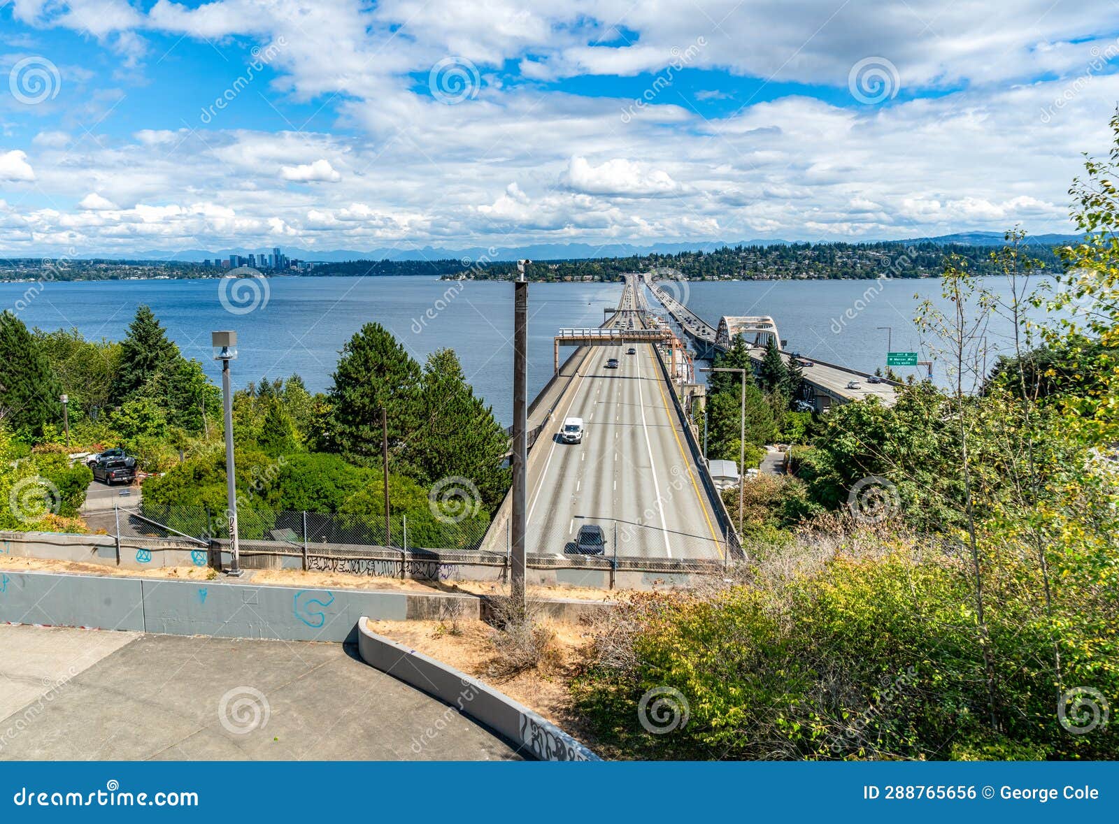 Lake Washington Bridges stock photo. Image of view, washingtn - 288765656