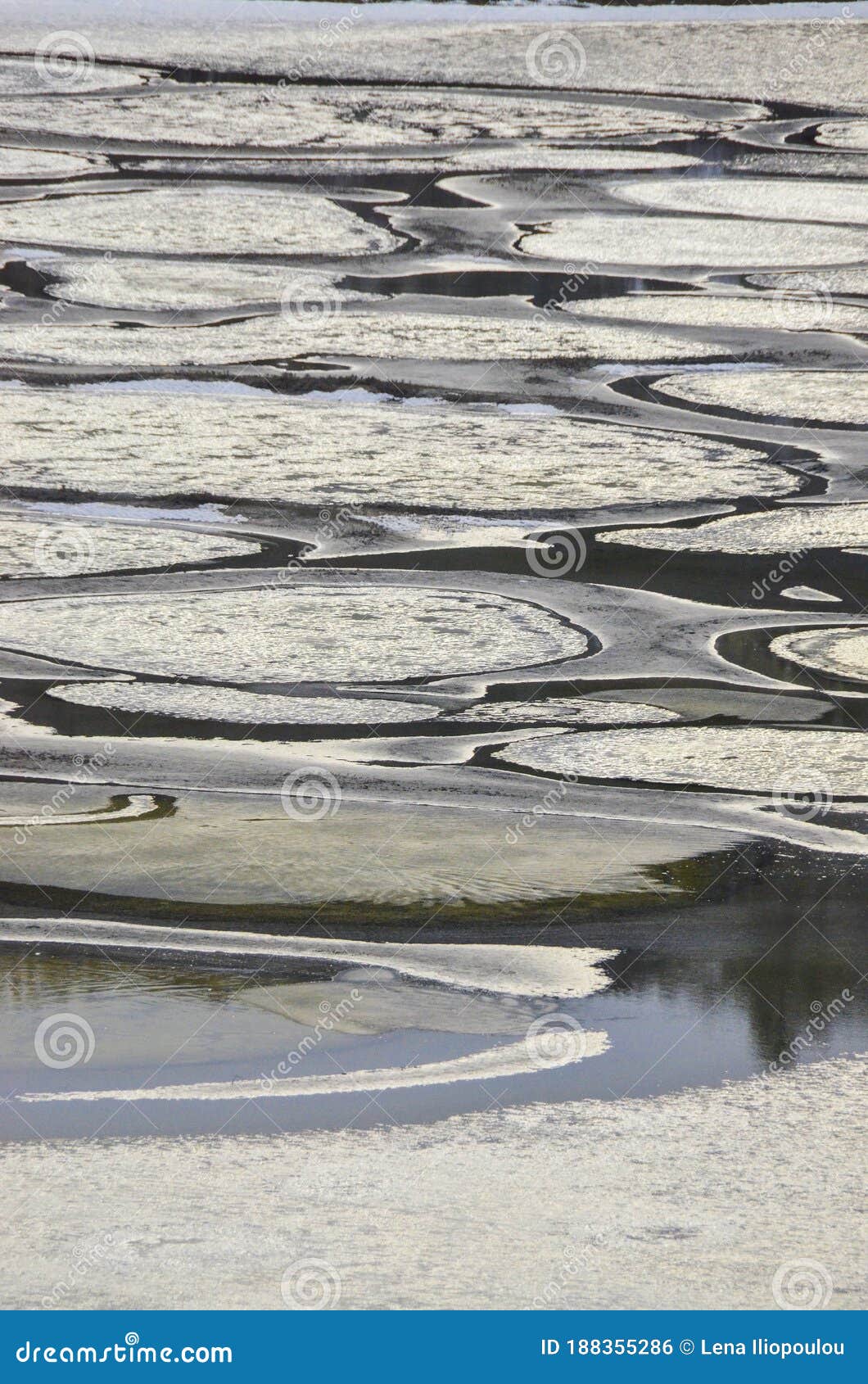 Lake Water with Minerals Forms Patterns on the Surface Stock Photo ...