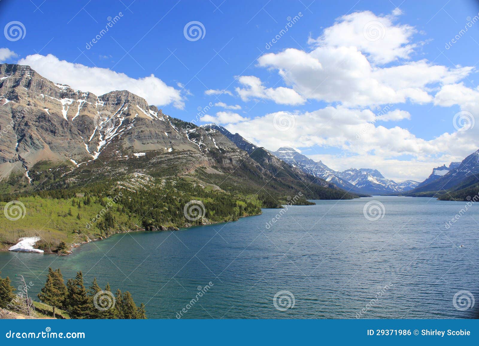 Lake in Waterton National Park Alberta Stock Photo - Image of blue ...