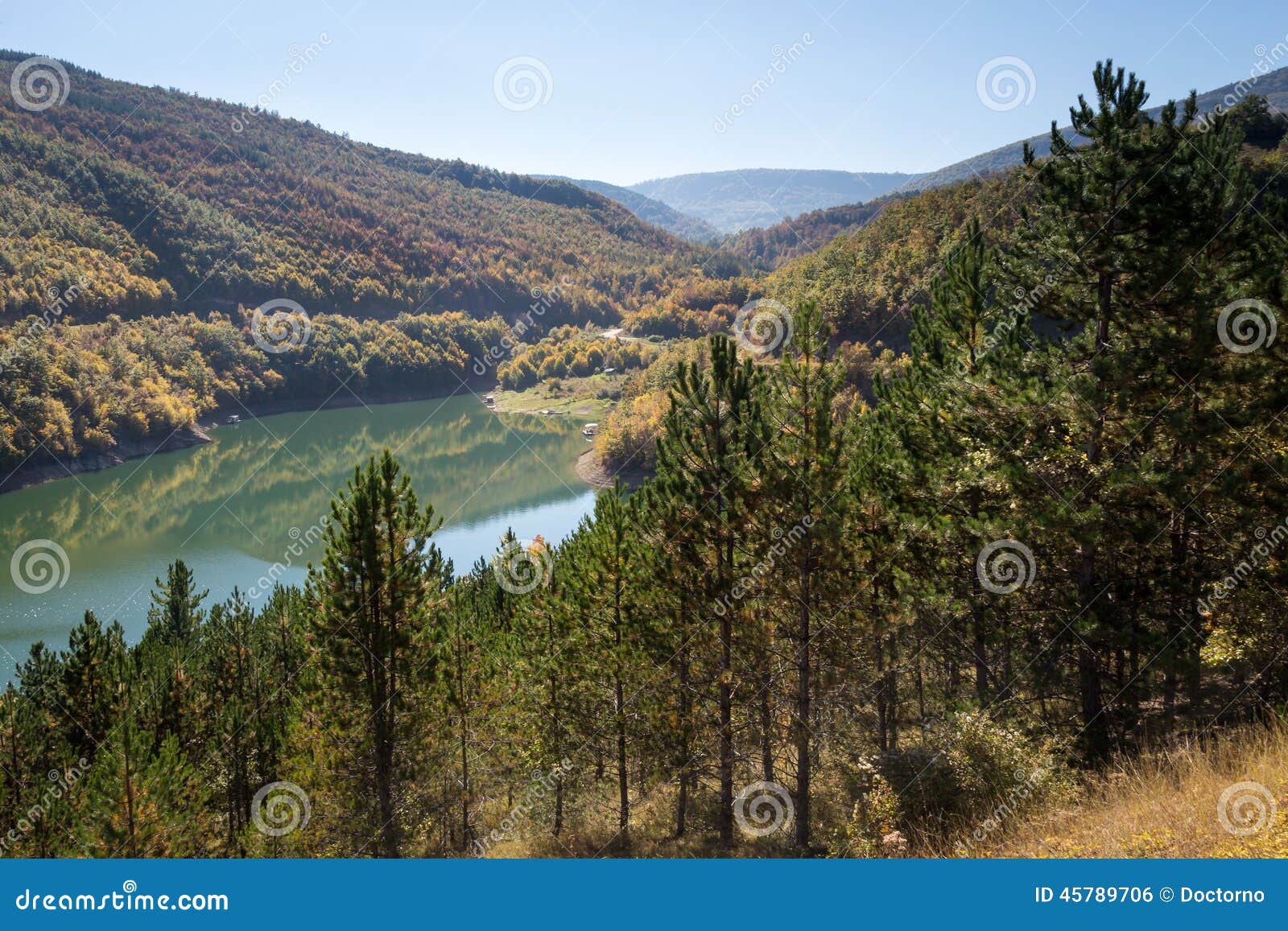 Lake Zavojsko stock photo. Image of autumn, green, color - 45789706