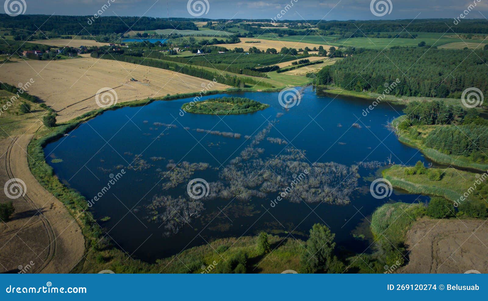 Lakes and Fields in Summer from Above Stock Photo - Image of outdoor ...
