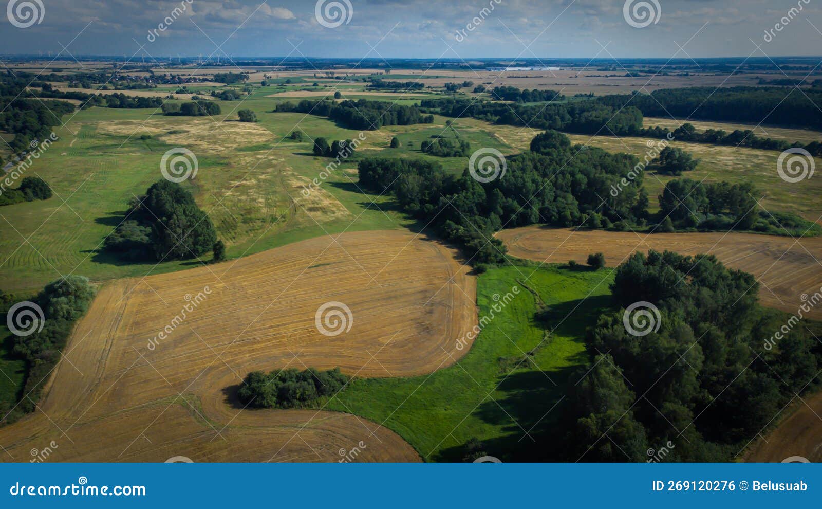 Lakes and Fields in Summer from Above Stock Photo - Image of season ...