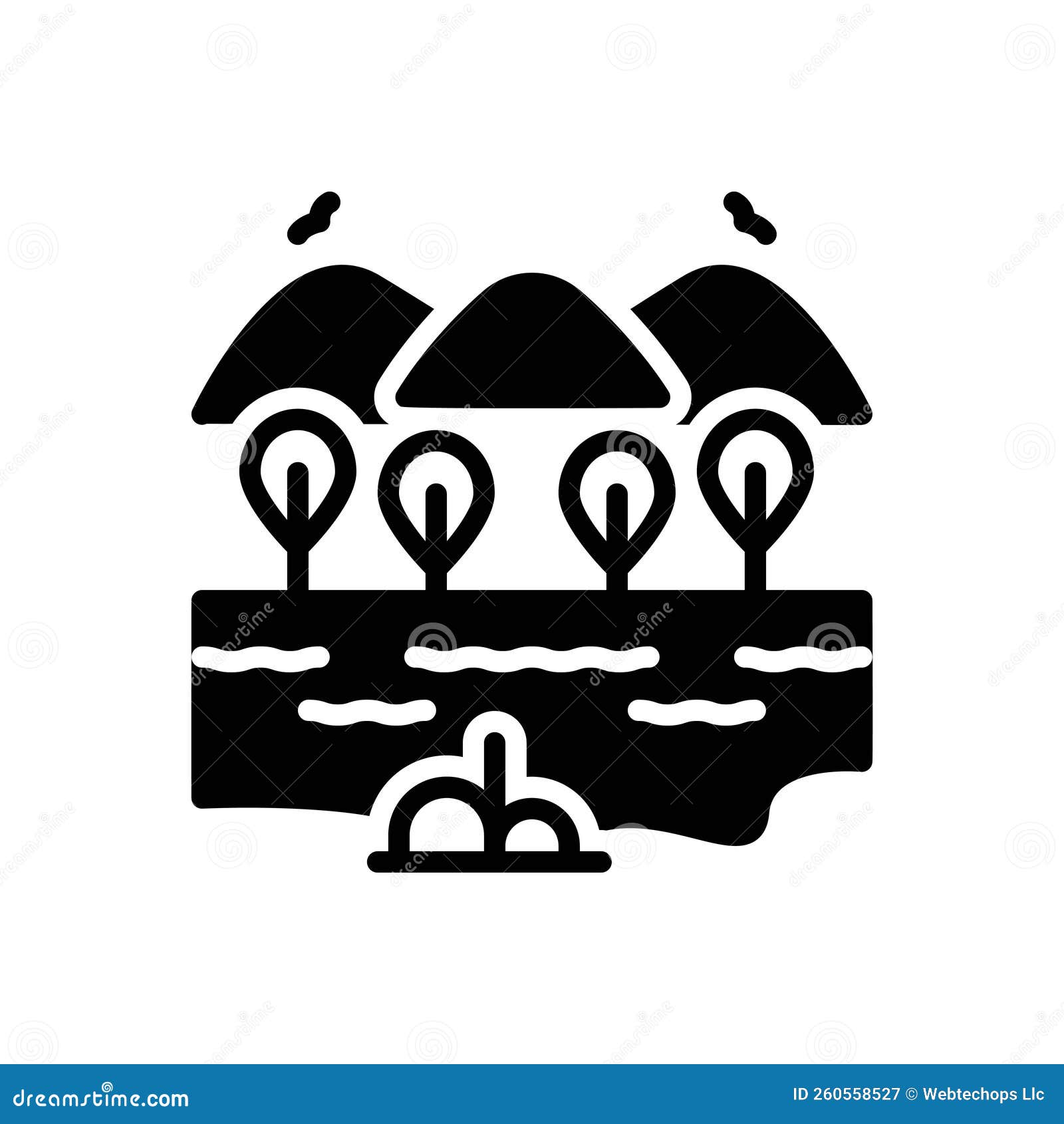 Black Solid Icon for Lakes, Loch and Lough Stock Illustration ...