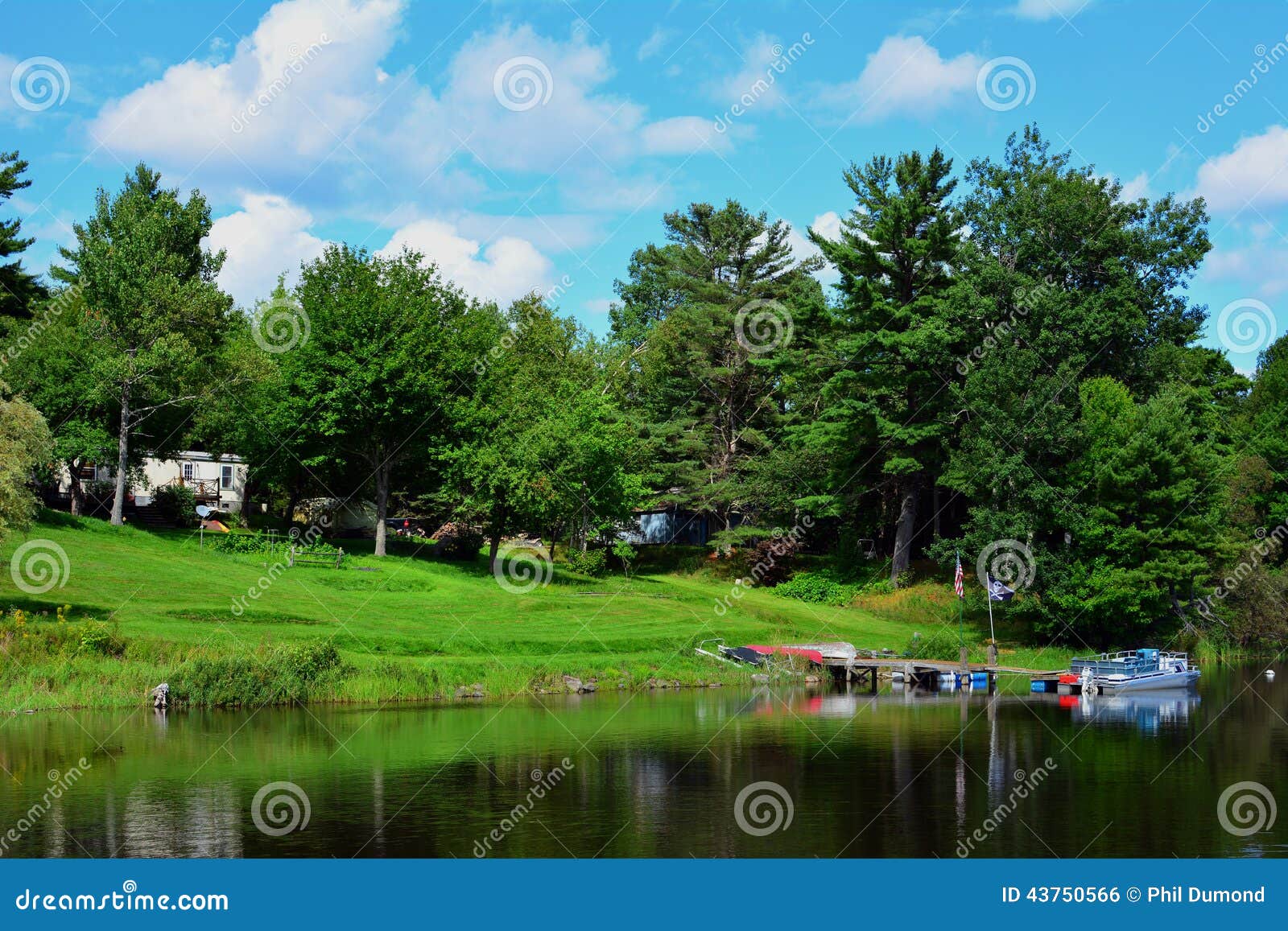Lakeshore rural maine stock photo. Image of calm, reflection - 43750566