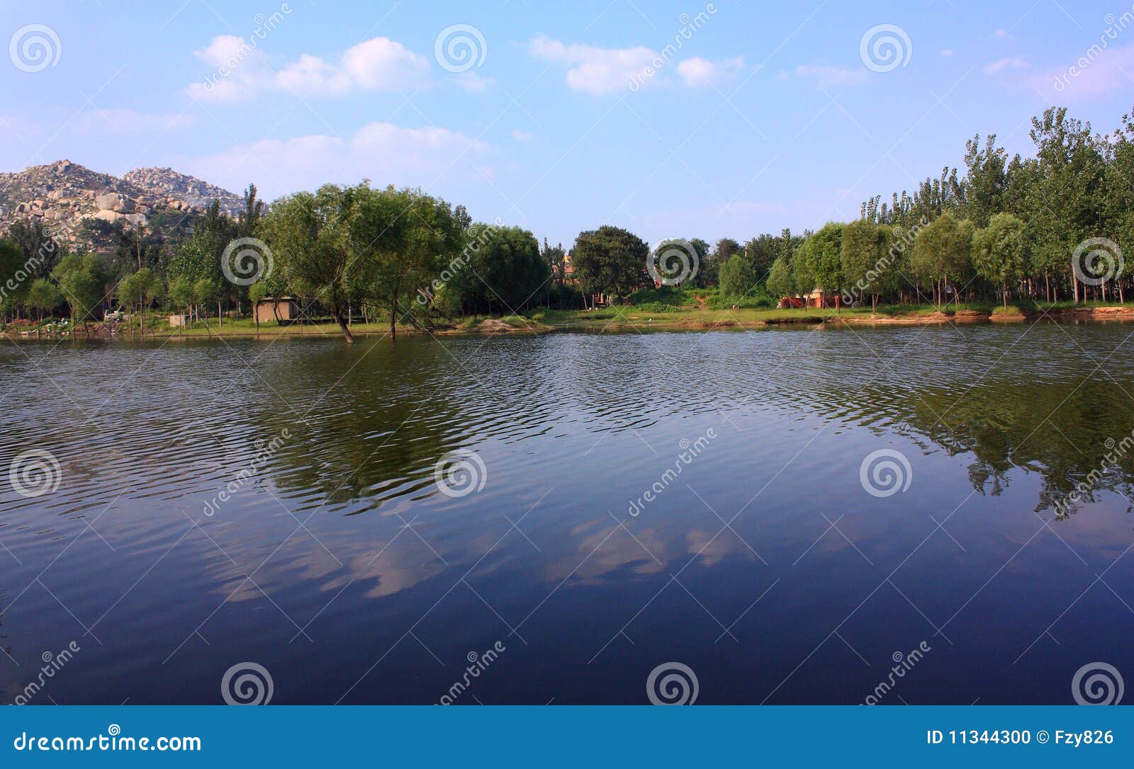 Lakeside stock photo. Image of lake, blue, reflection - 11344300
