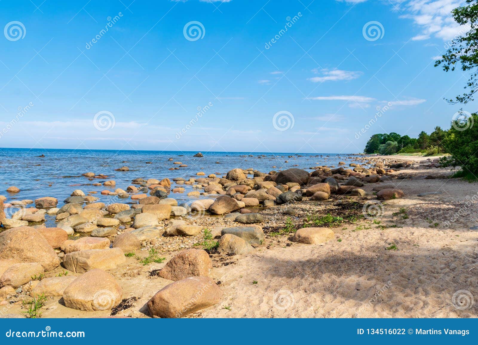 Lakeside Beach Details with Sand, Rocks and Blur Background Stock Photo ...
