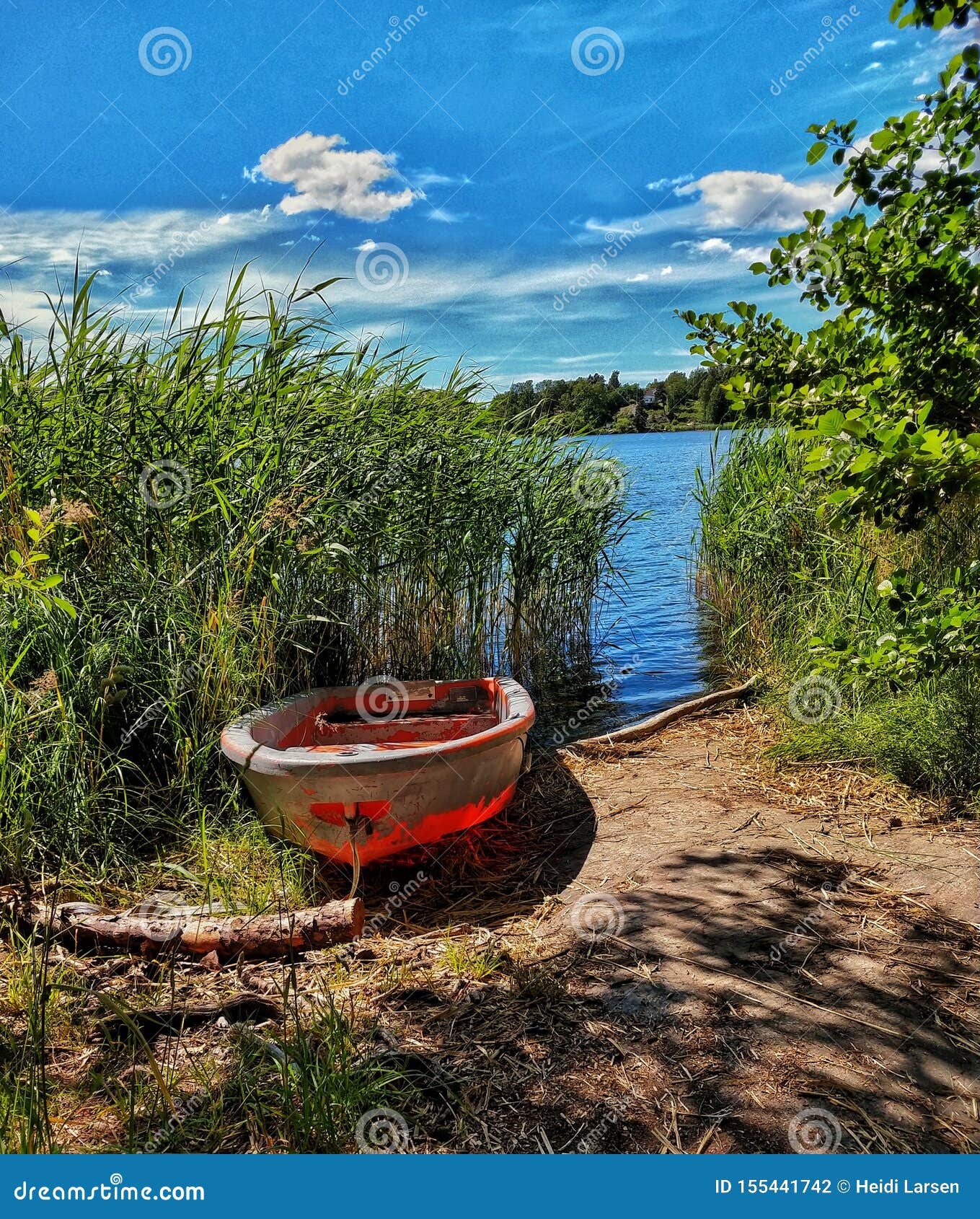 Lakeside stock photo. Image of summer, boat, lake, lakeside - 155441742