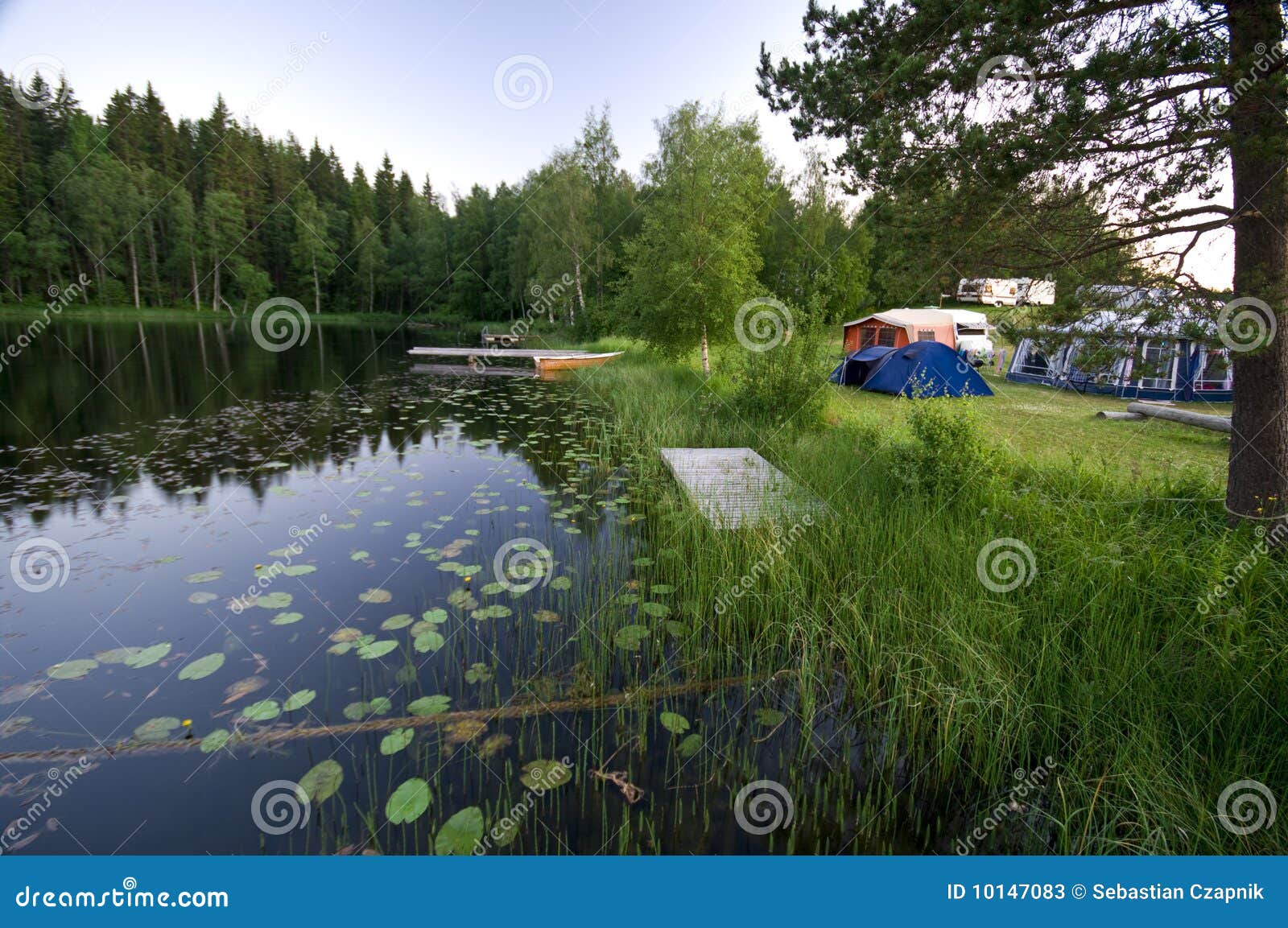 Lakeside Camp stock image. Image of nature, outdoors - 10147083