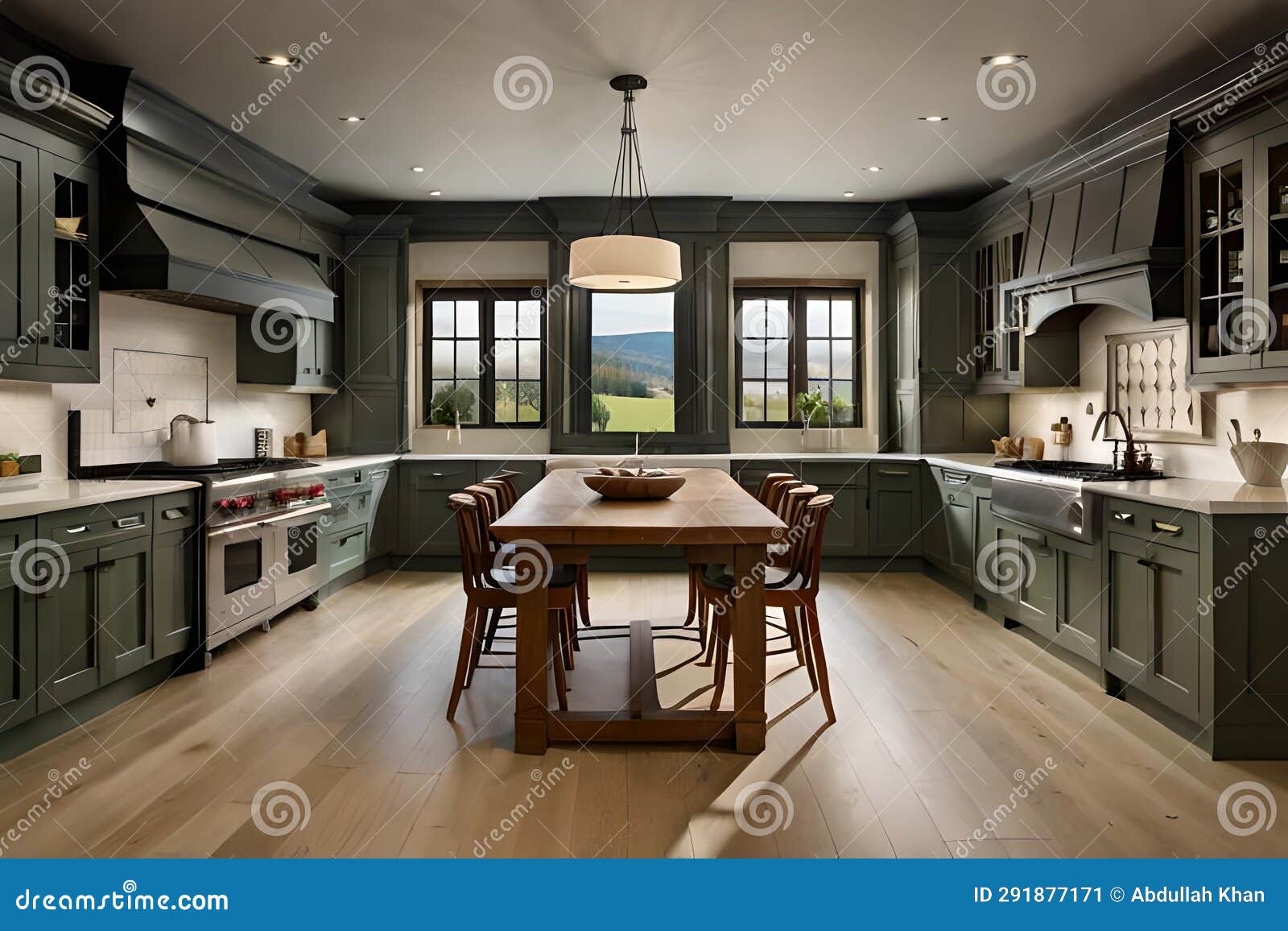 A Lakeside Cottage Kitchen Filled with the Aroma of Baking Stock ...