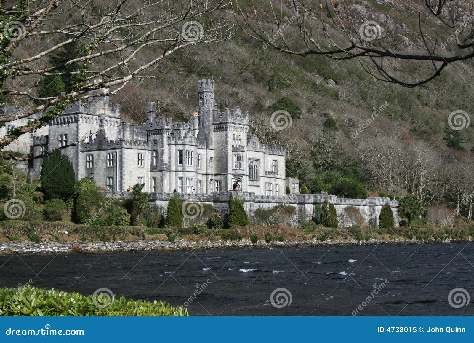 Lakeside Irish castle stock image. Image of mansion, fort - 4738015