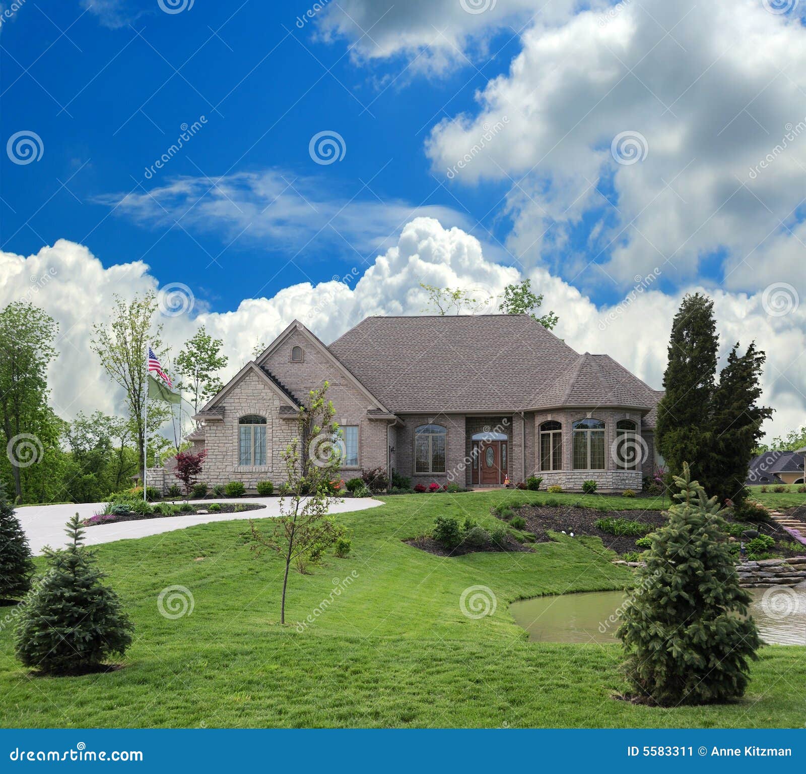 Lakeside Luxury Home stock image. Image of luxury, exterior - 5583311