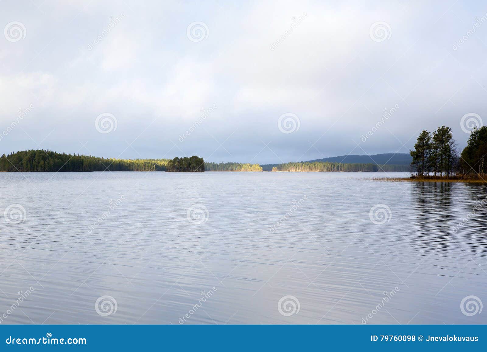 Lakeside view. stock photo. Image of background, cloudy - 79760098