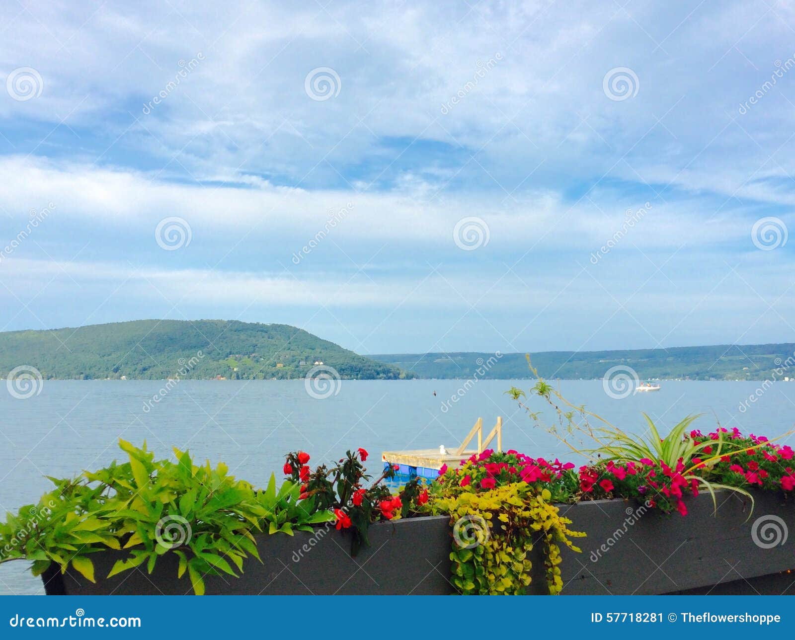 Lakeside stock image. Image of landscape, green, hills - 57718281
