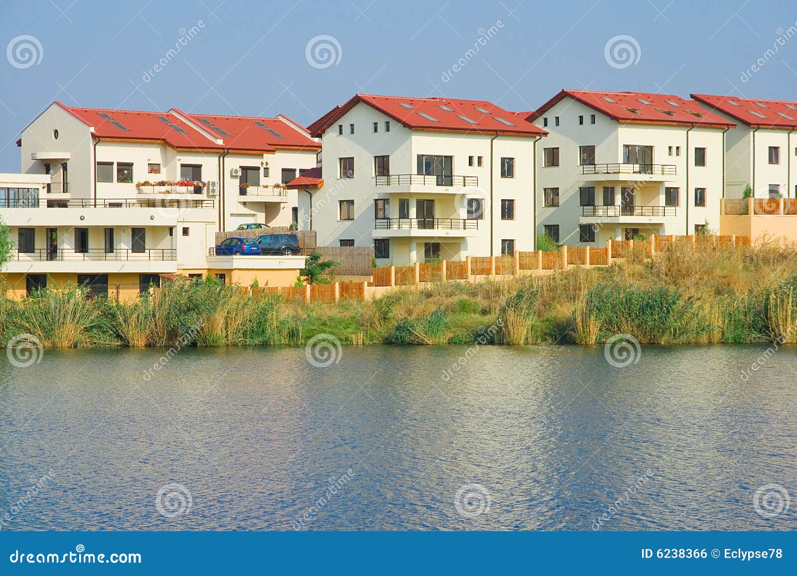 Lakeside villas stock photo. Image of architectural, real - 6238366