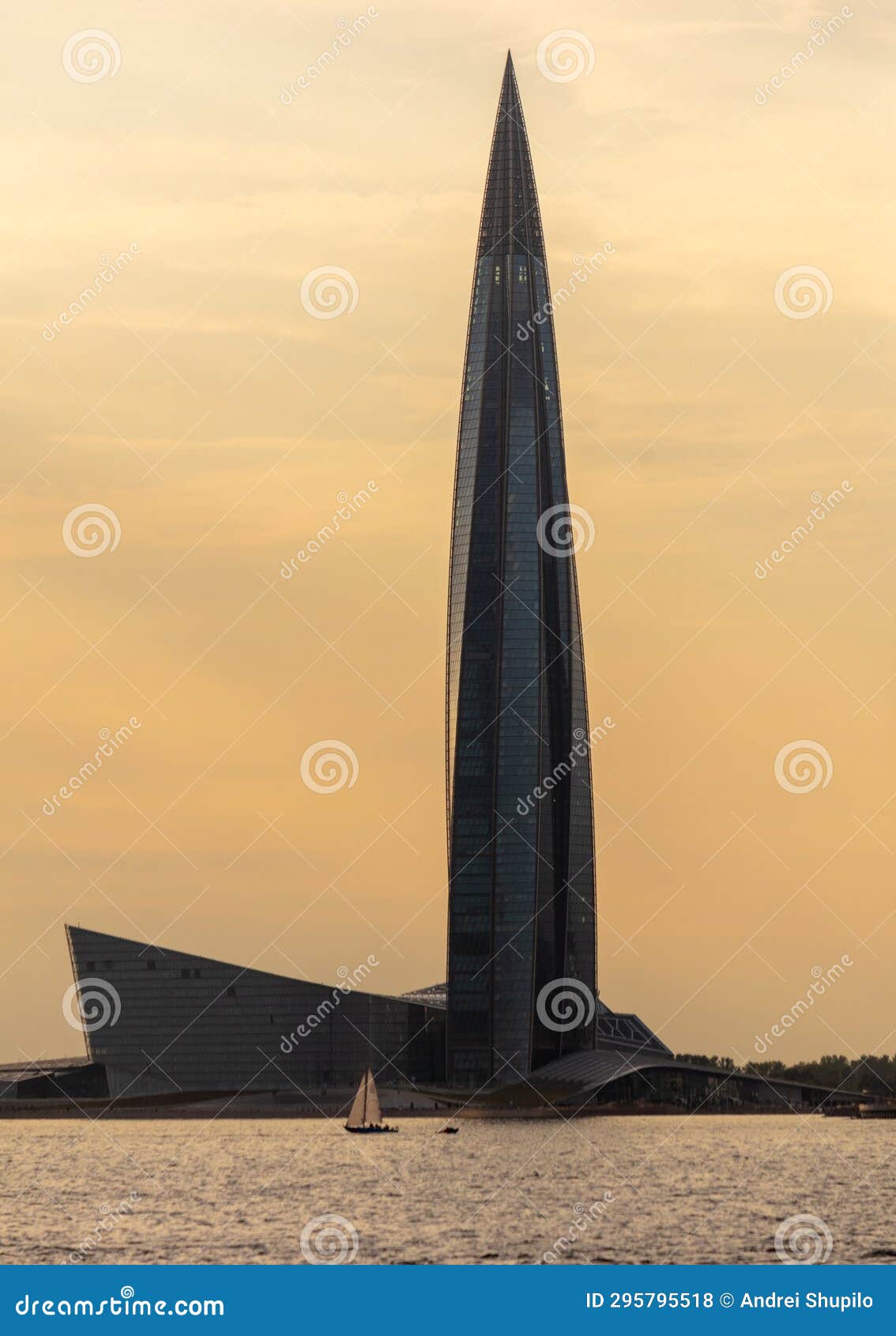 Lakhta Center in St. Petersburg at Sunset Stock Photo - Image of sunset ...