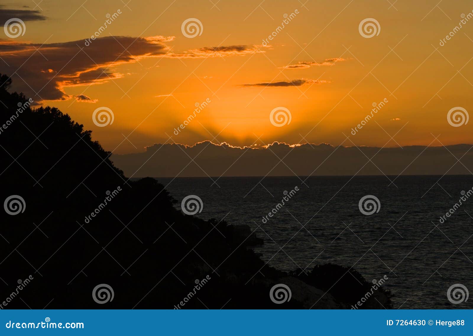 Lakka sunset stock photo. Image of horizon, shadow, sunset - 7264630