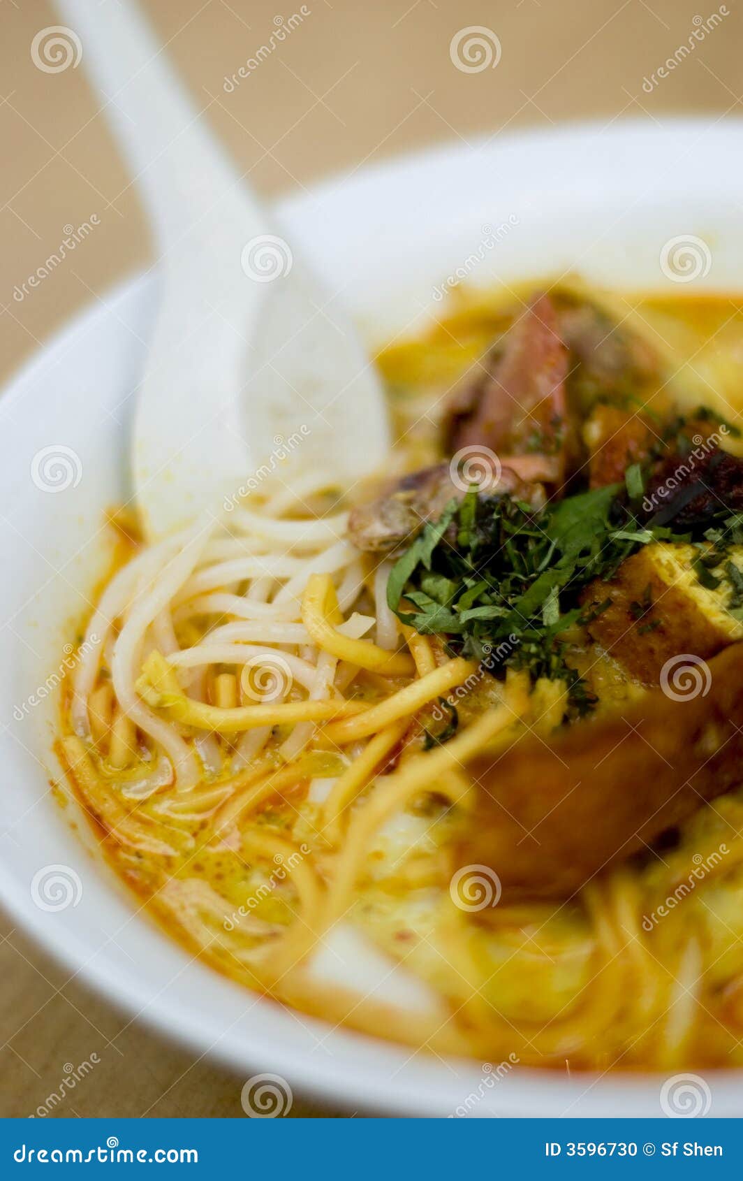 Laksa stock photo. Image of spoon, food, bowl, singapore - 3596730