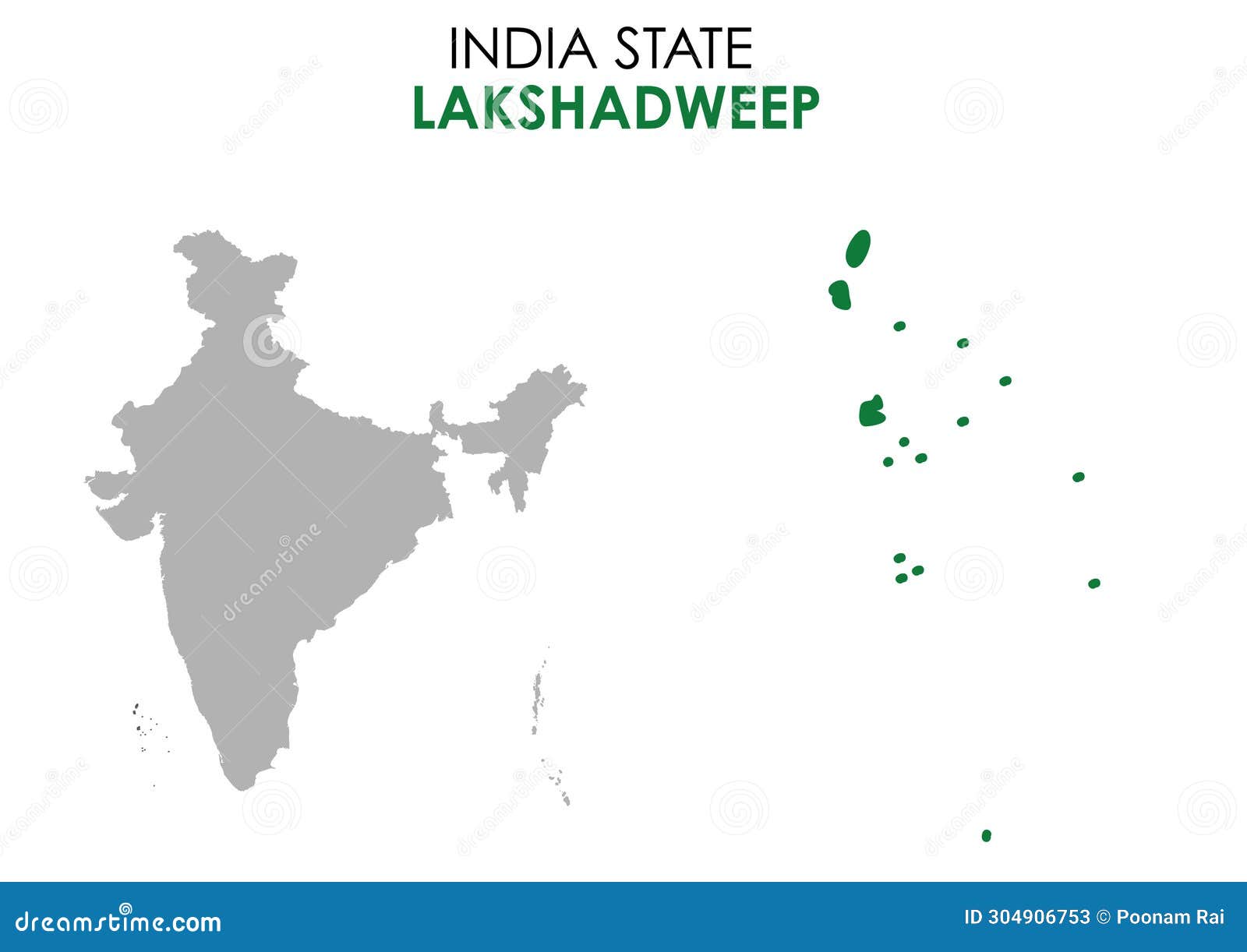 Lakshadweep Map Of Indian State. Lakshadweep Map Vector Illustration ...