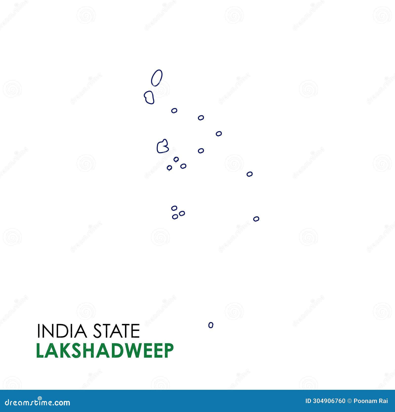 Lakshadweep Map of Indian State. Lakshadweep Map Vector Illustration ...