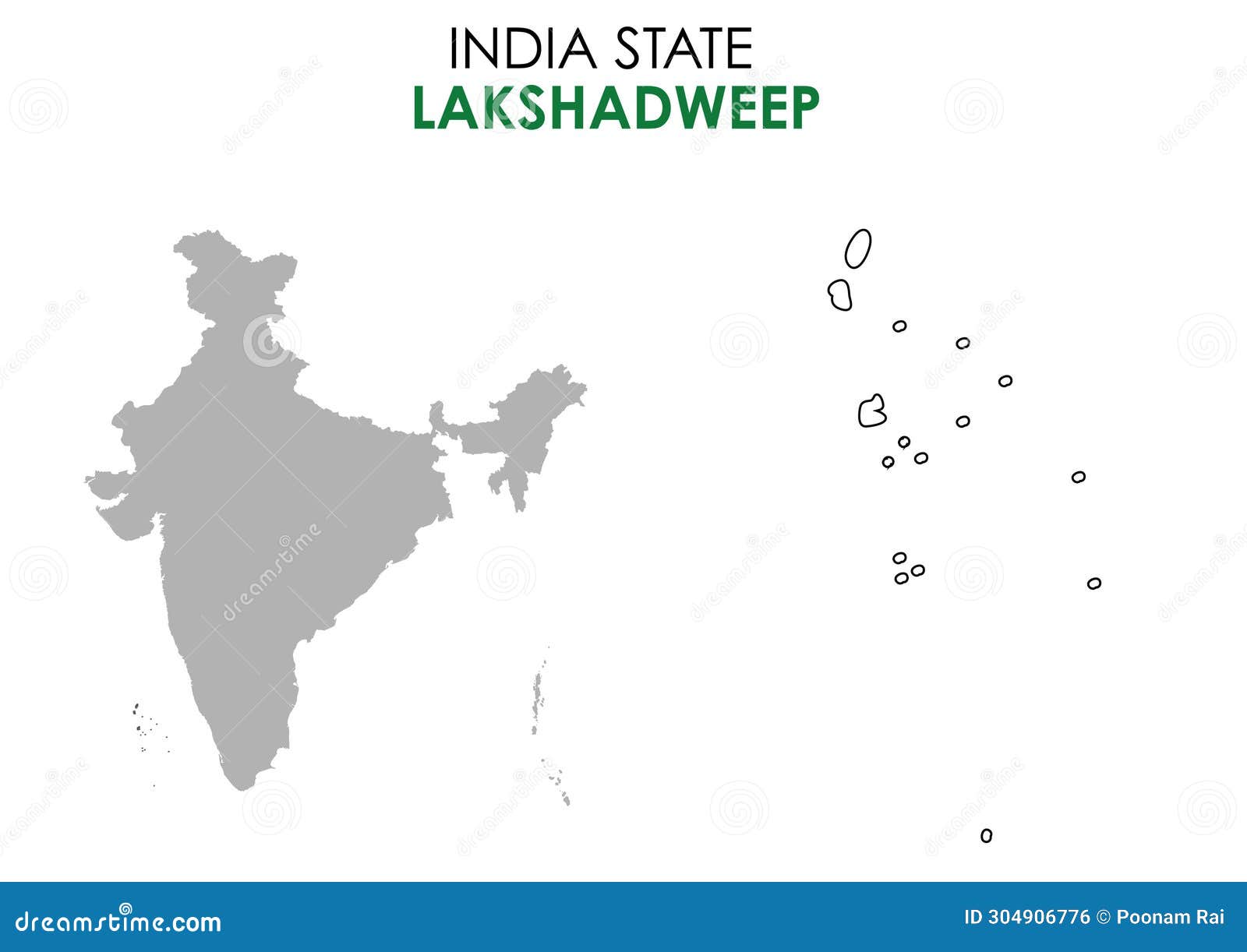 Lakshadweep Map of Indian State. Lakshadweep Map Vector Illustration ...