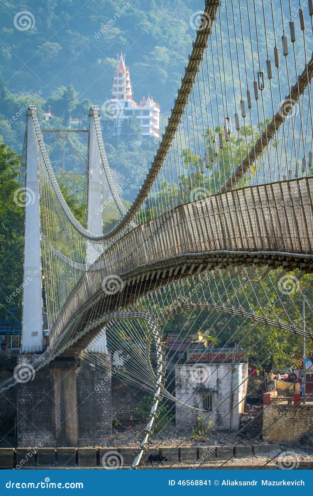 Lakshman Jhula Bridge Over Ganges River in Rishikesh Editorial Photo ...