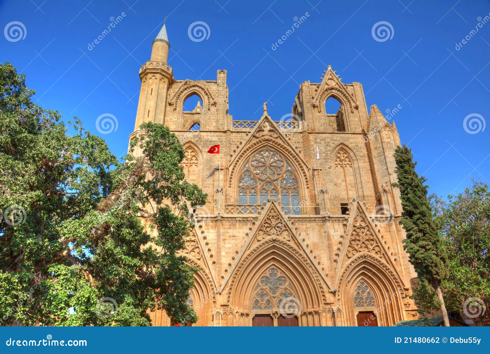 Lala Mustafa Pasha Mosque in Famagusta Stock Photo - Image of summer ...