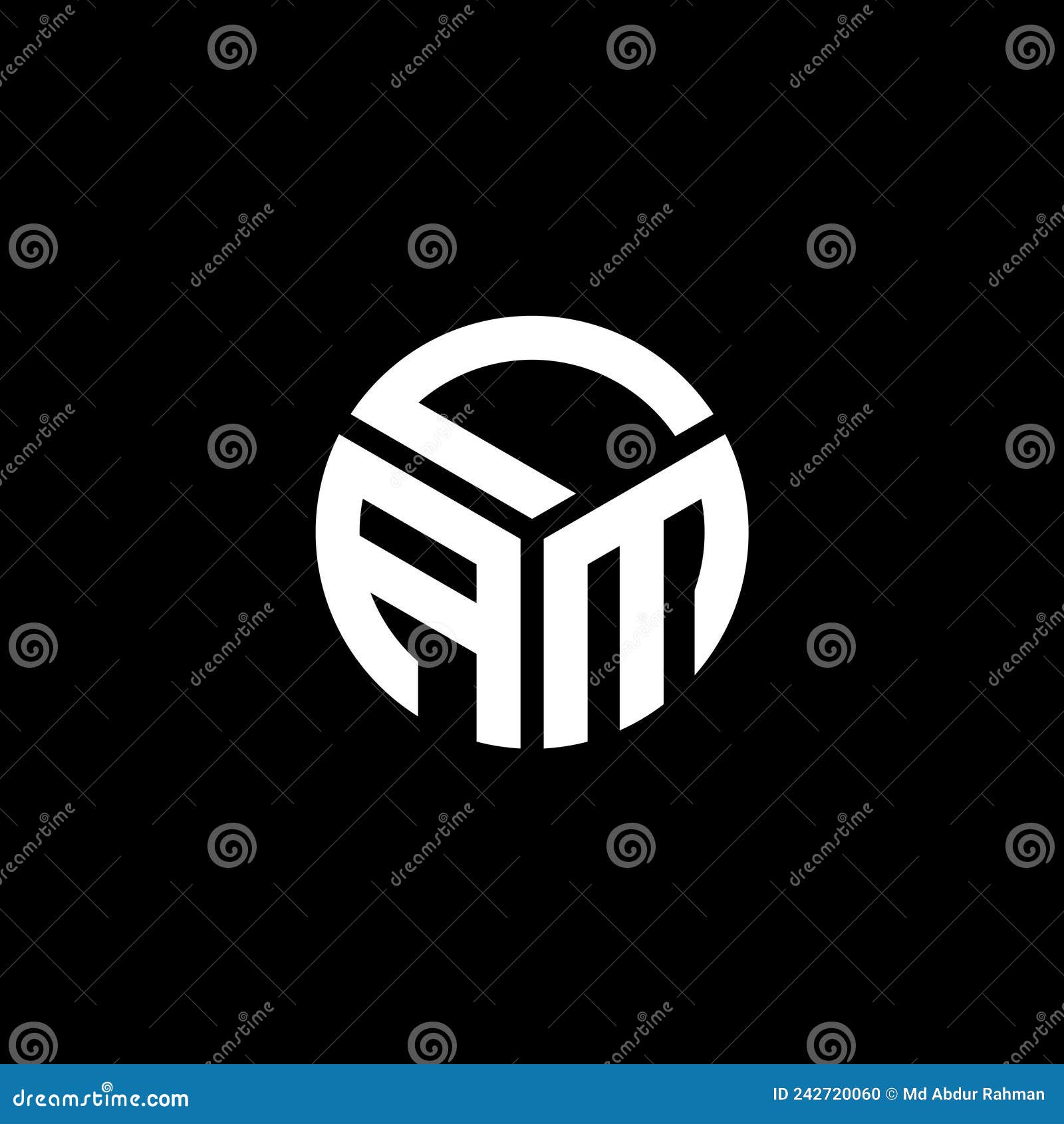 LAM Letter Logo Design on Black Background. LAM Creative Initials ...