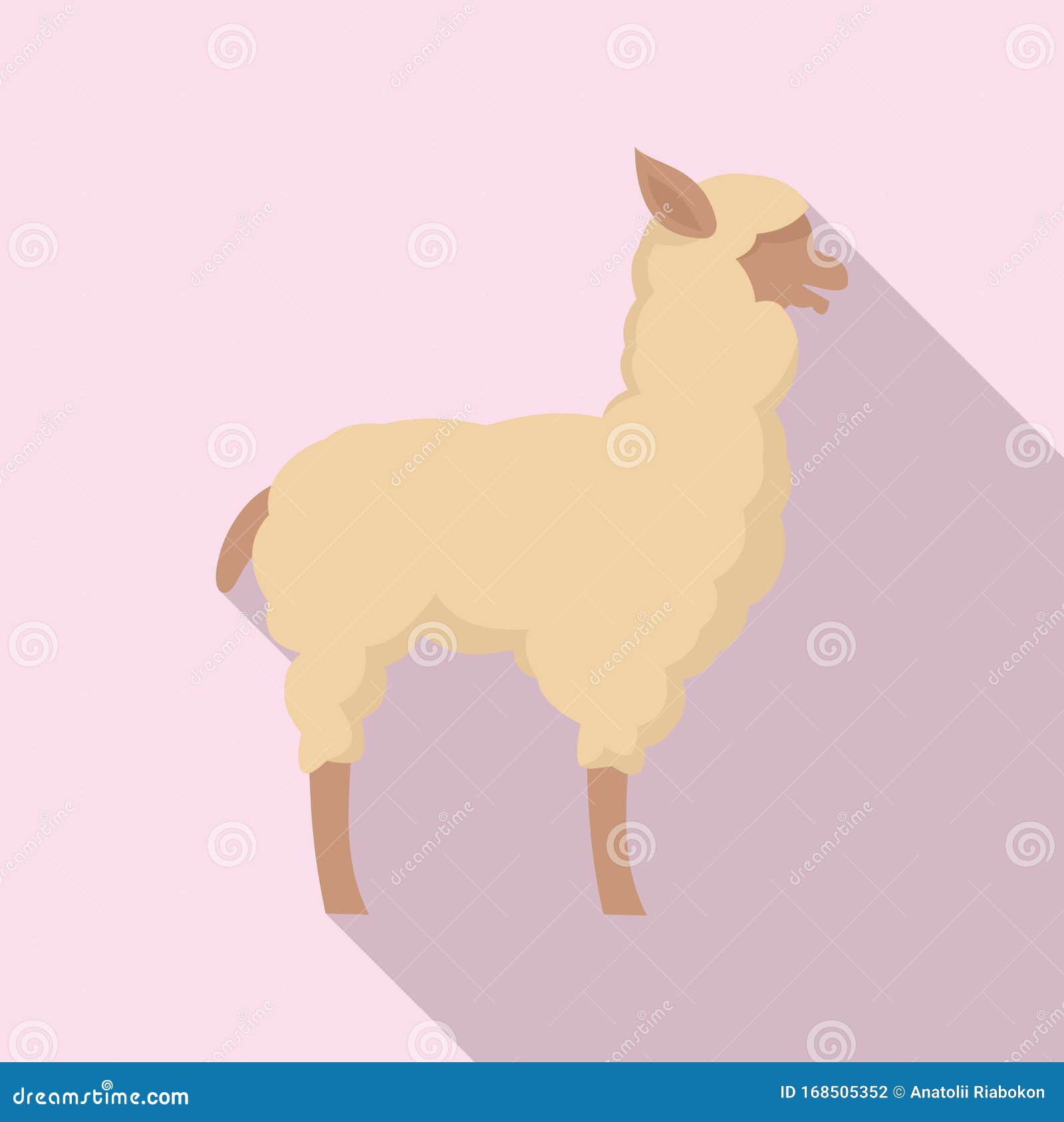 Lama icon, flat style stock vector. Illustration of graphic - 168505352