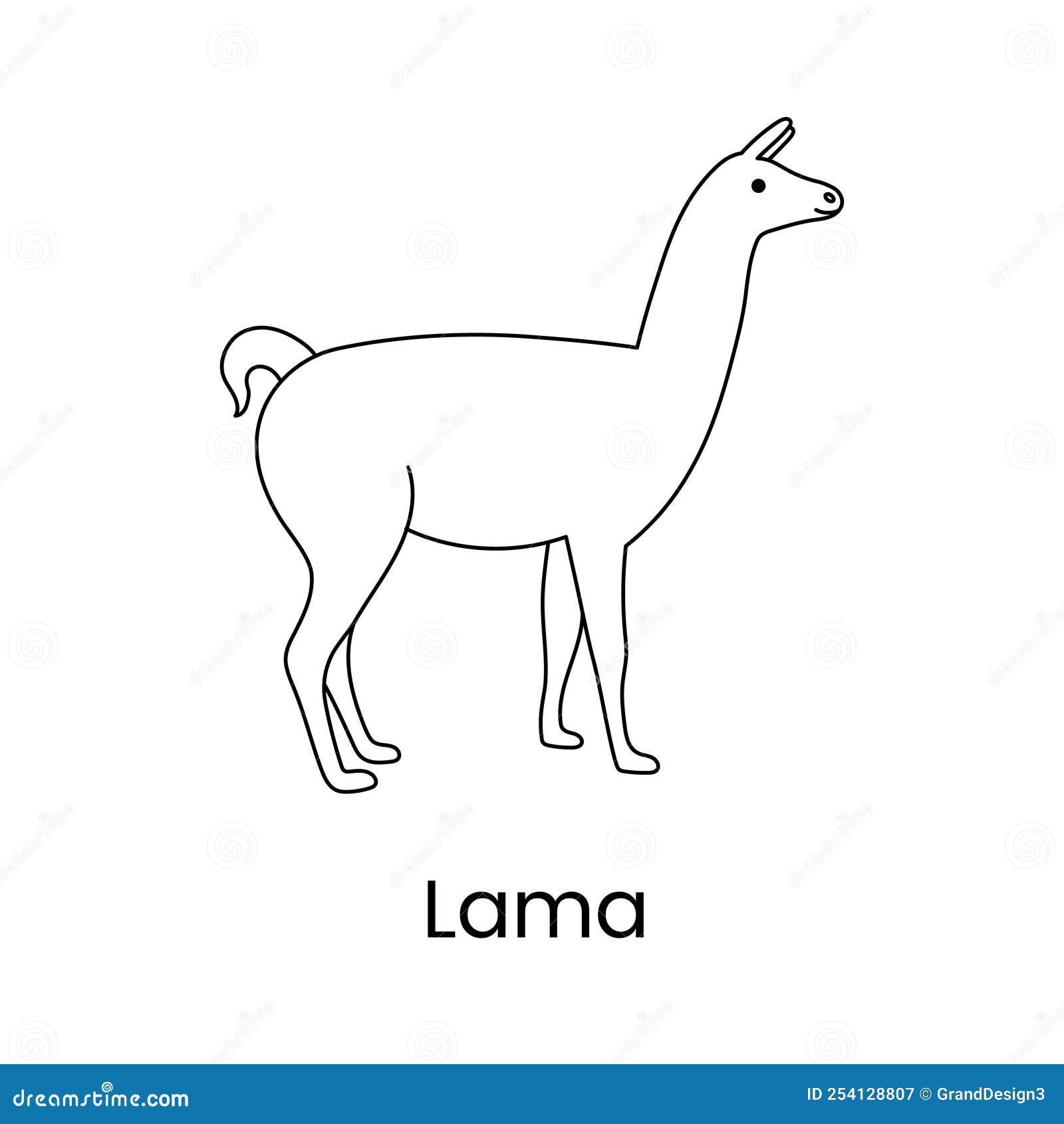 Lama Icon Line in Vector, Illustration of an Animal. Stock Vector ...