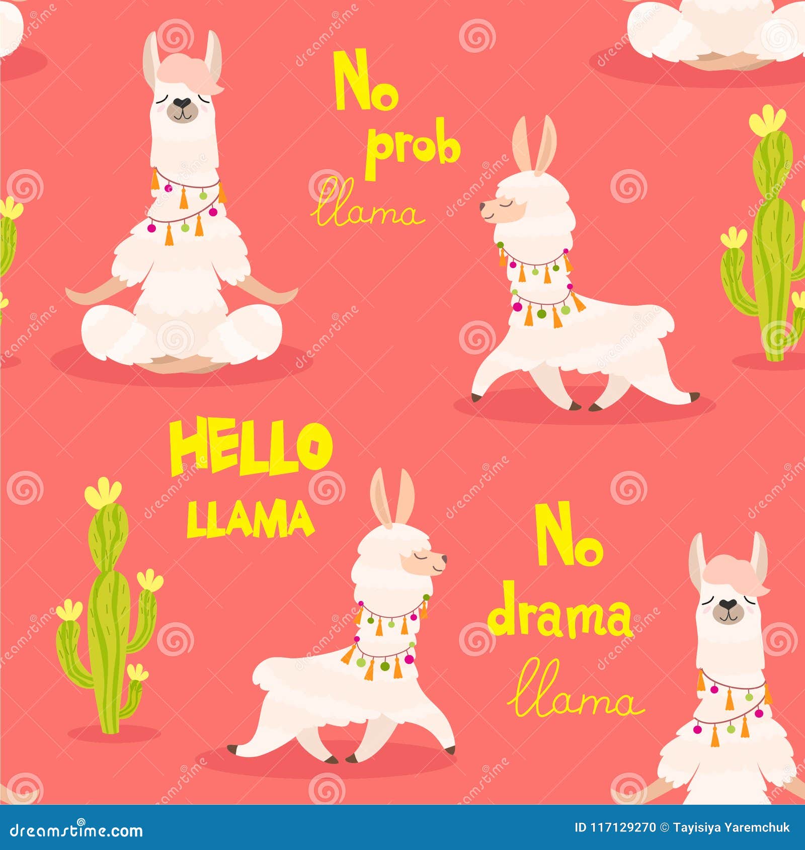 Lama Pattern. Vector Seamless Texture. Stock Vector - Illustration of ...