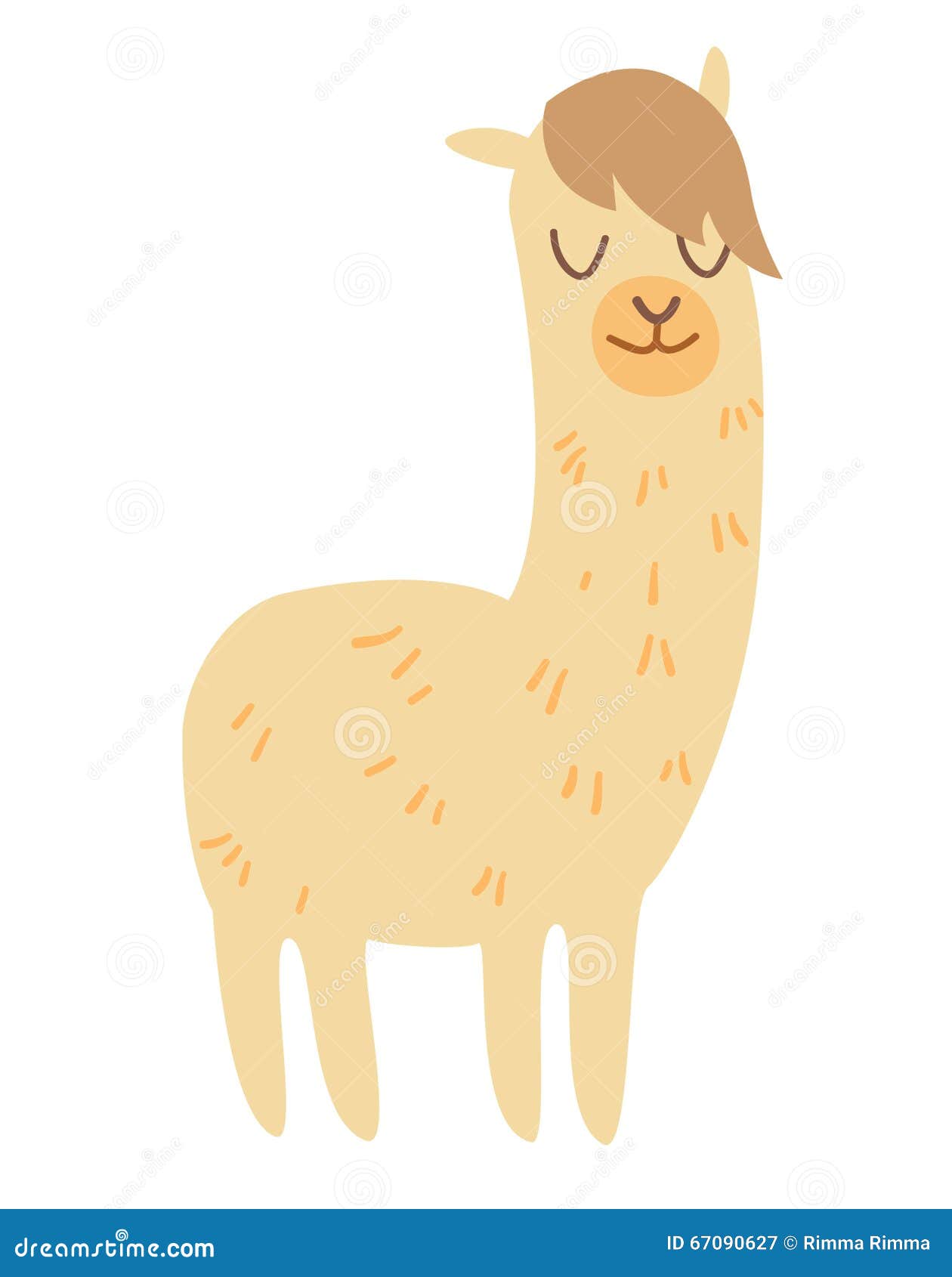 Lama Plan Tecknad Filmvektorillustration Vektor Illustrationer ...