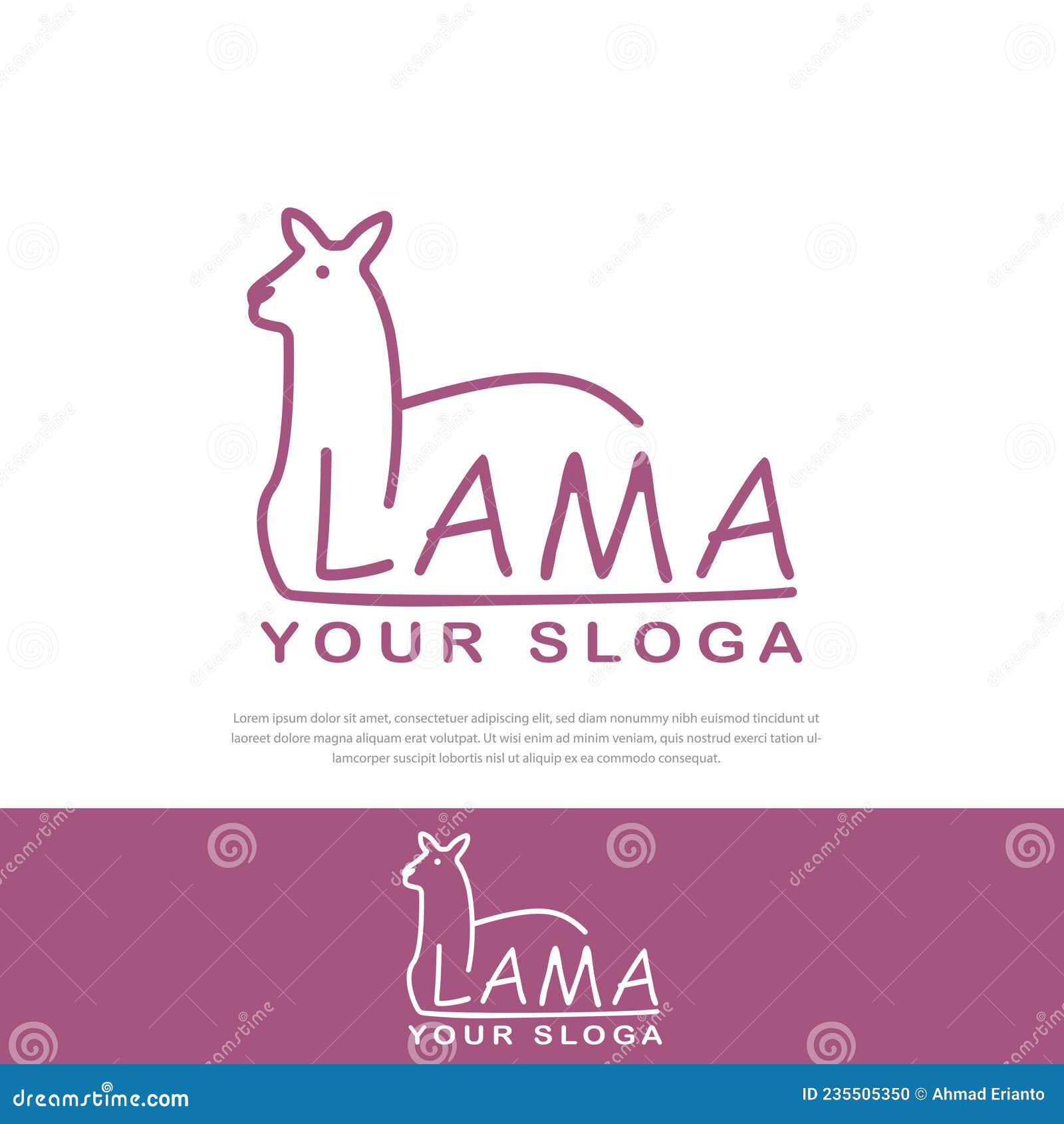 Lama Stylized Line Logo Vector Illustration Stock Vector - Illustration ...