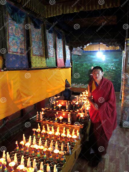 A Lama is in the Tar Temple Editorial Stock Photo - Image of erdini ...