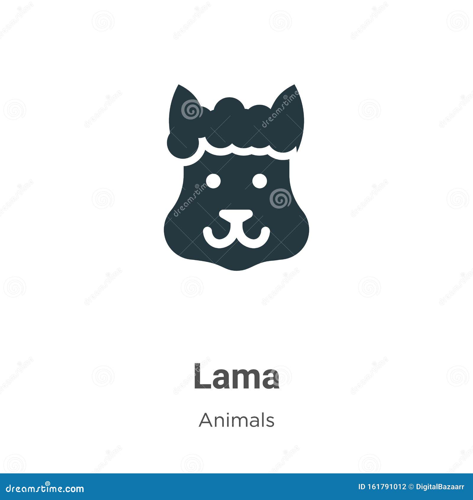 Lama Vector Icon on White Background. Flat Vector Lama Icon Symbol Sign ...