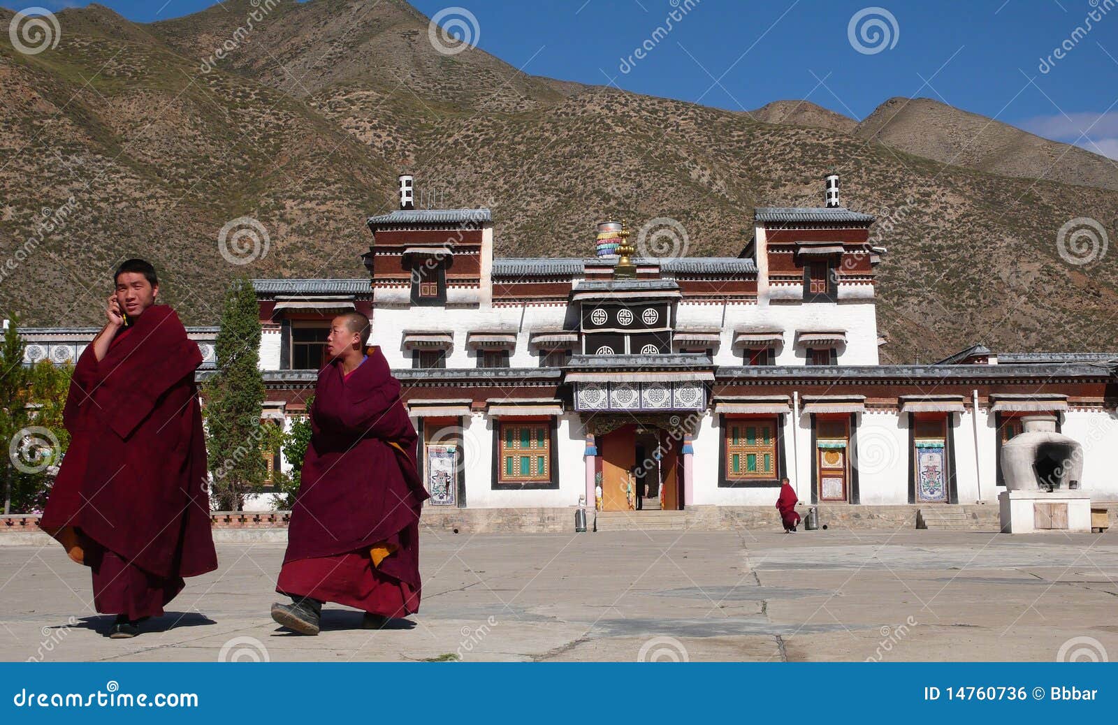 Lamas in a lamasery editorial photo. Image of buildings - 14760736
