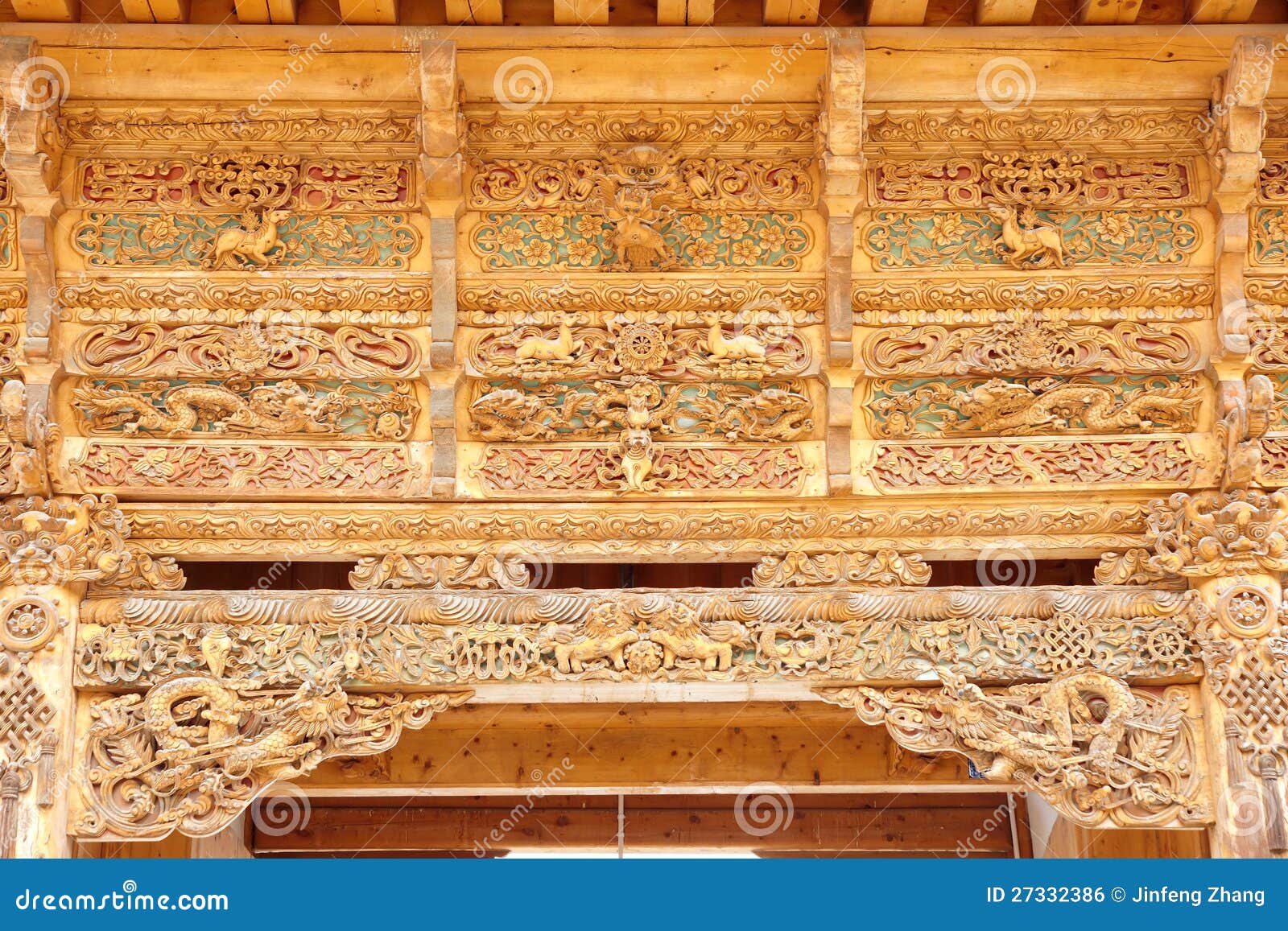 Lamasery wood carving stock photo. Image of gansu, tibetan - 27332386