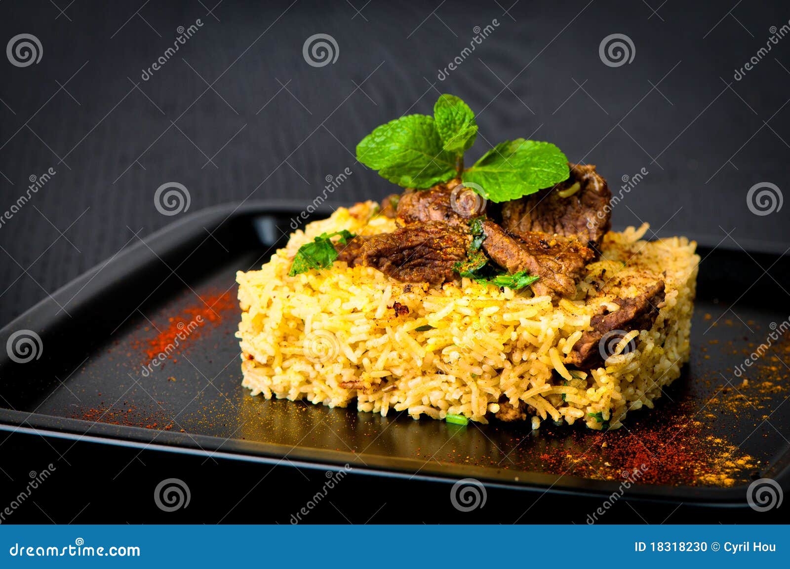 Lamb Biryani. Indian Basmati Rice, Vegetables And Spices Stock Image ...