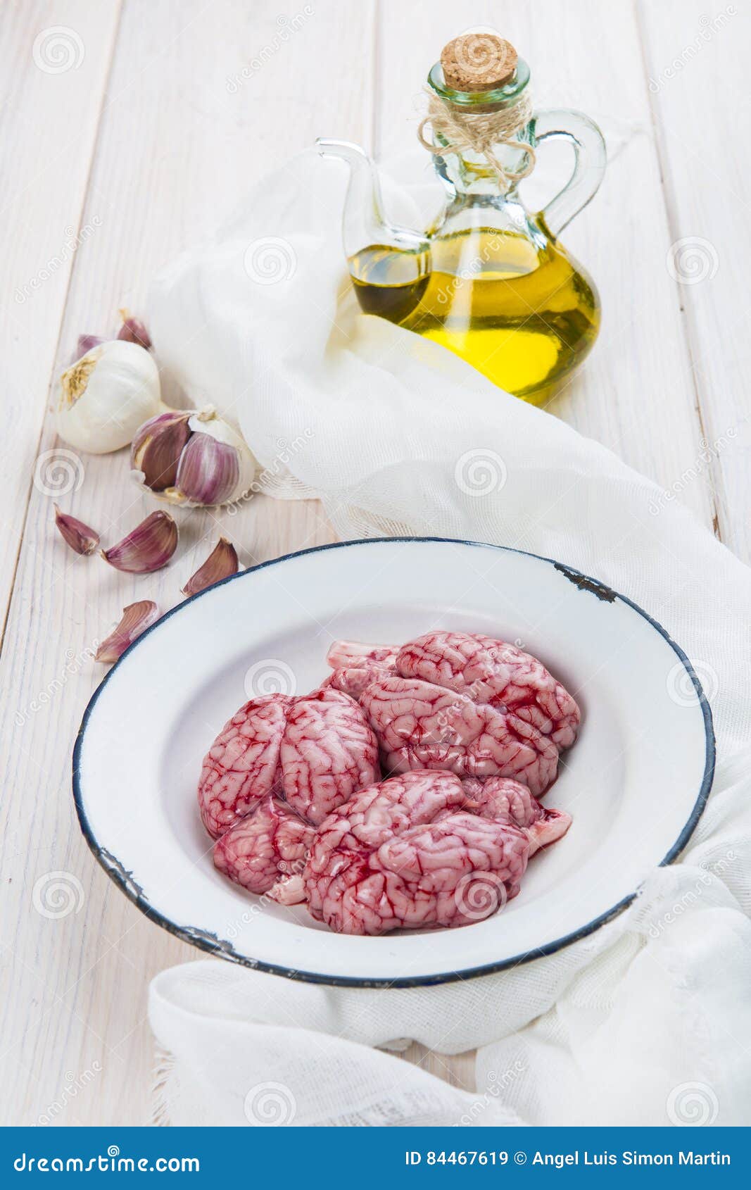 Lamb Brains and Ingredients for Cooking Them Stock Image - Image of ...