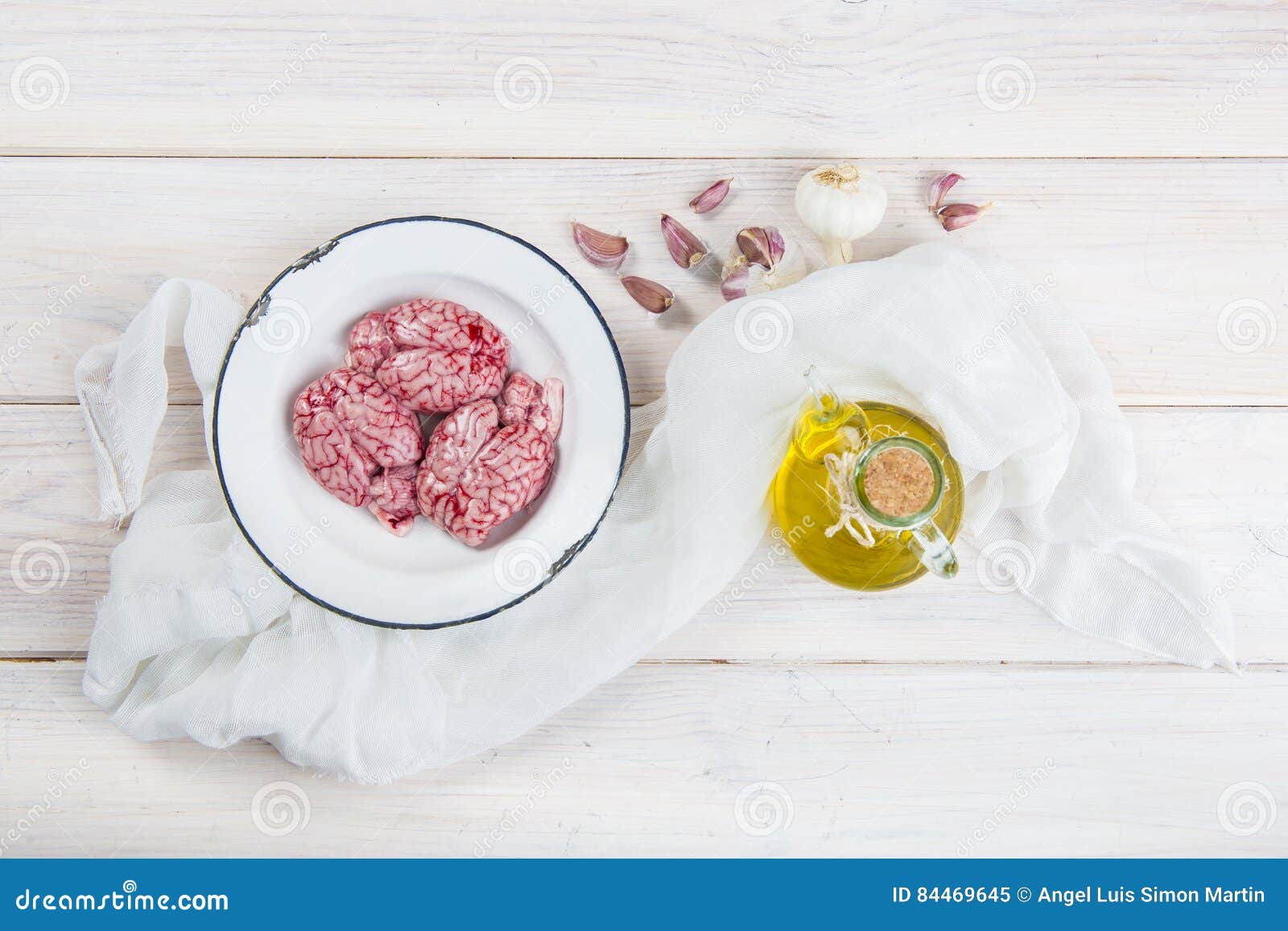 Lamb Brains and Ingredients for Cooking Them Stock Image - Image of ...