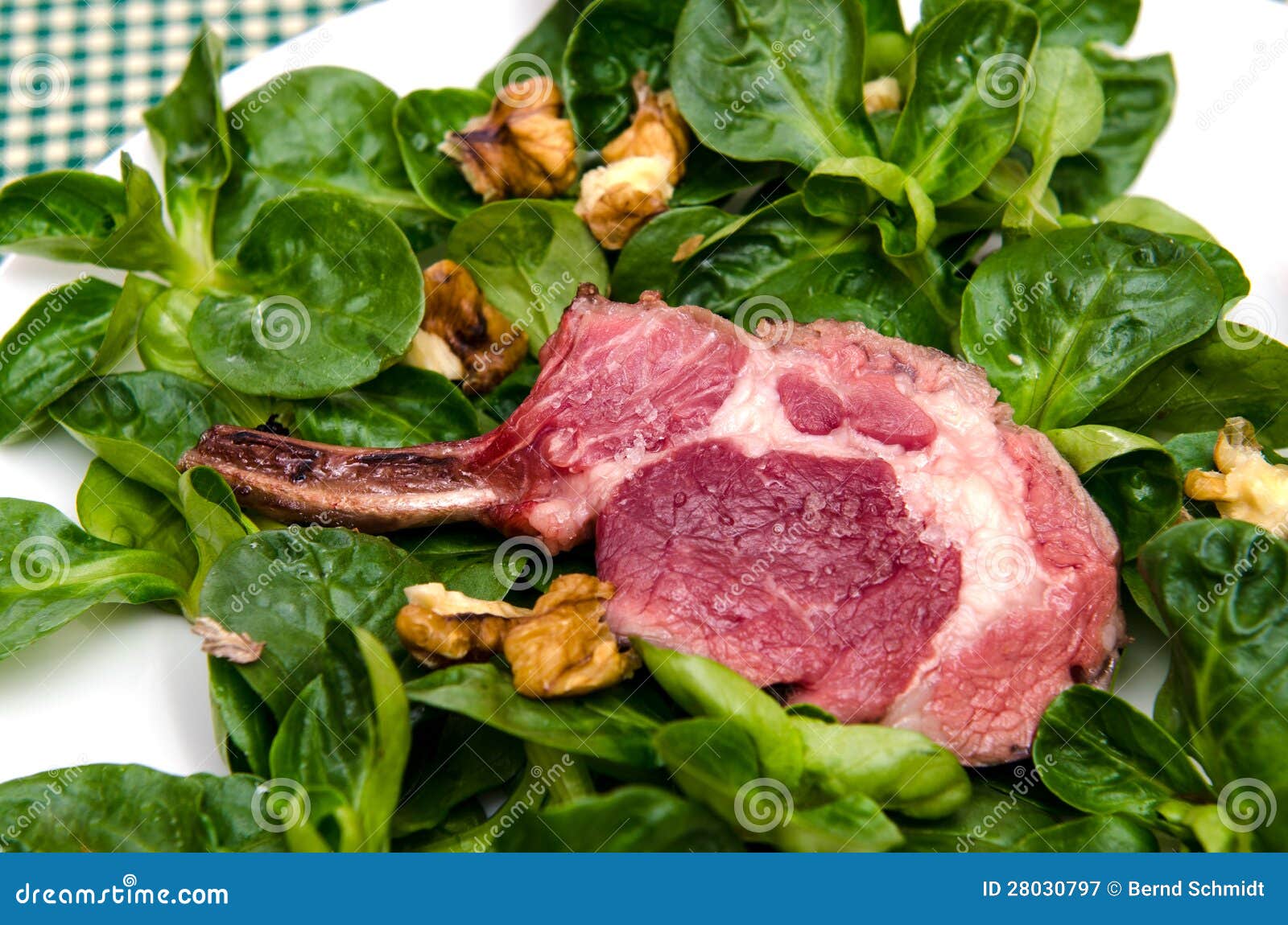Lamb chop on corn lettuce stock image. Image of lettuce - 28030797